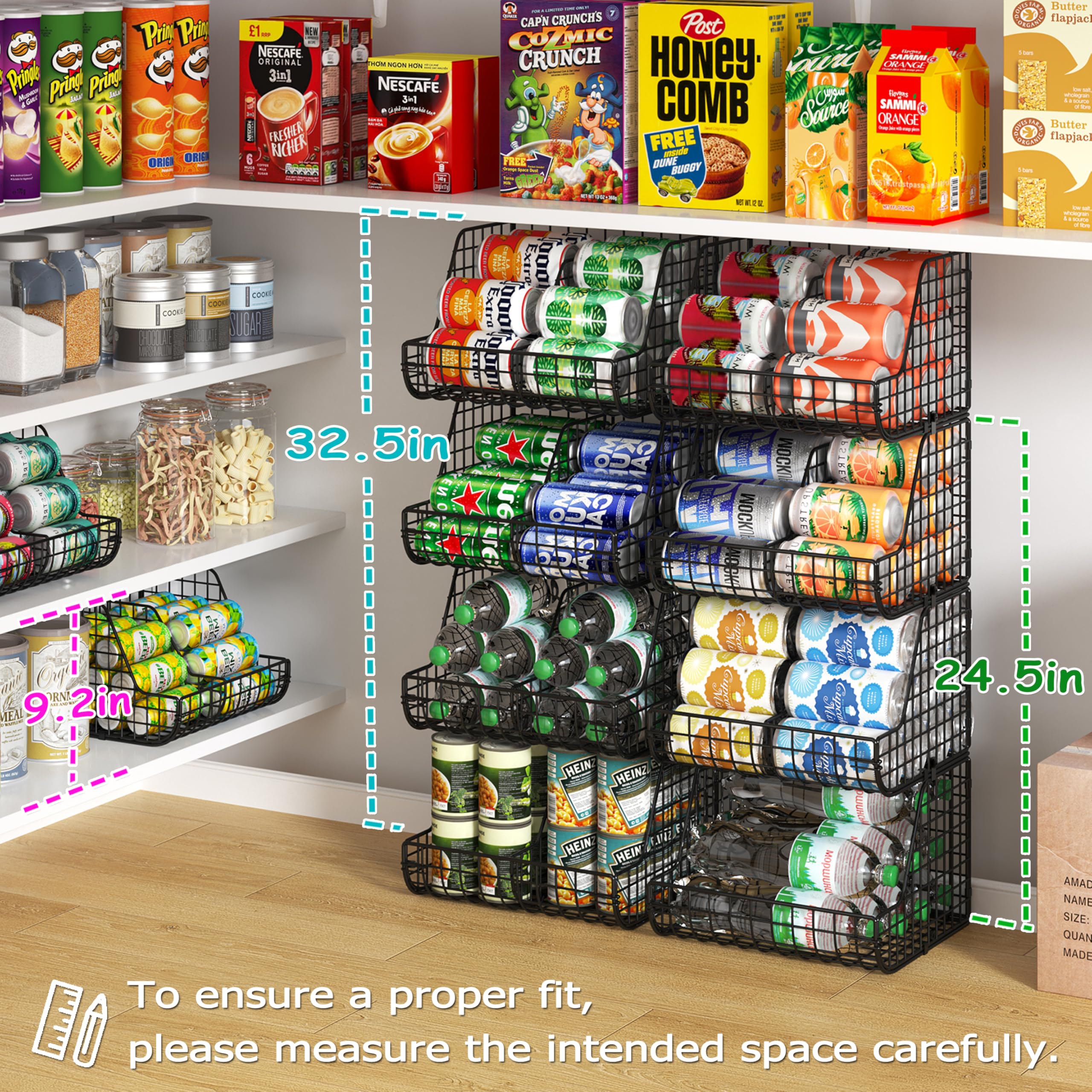 Kitchen Organizer 4 Tier Can Organizer For Pantry, Stackable Pantry ...