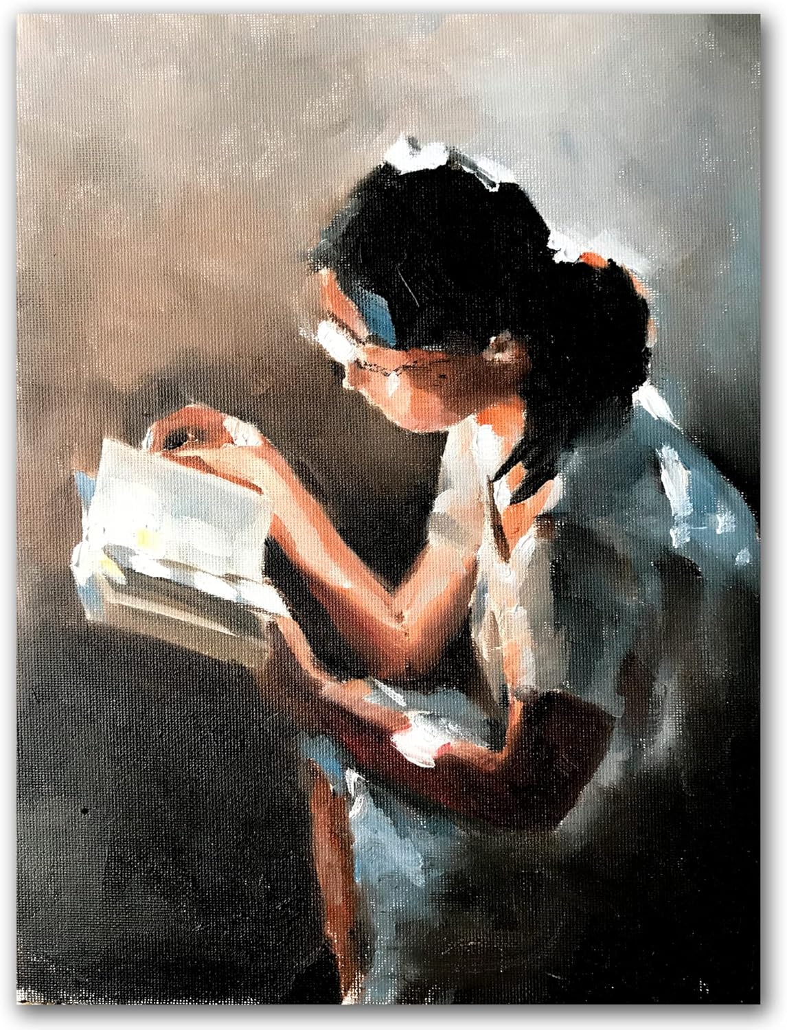 James Coates - Woman Reading Art Print Poster Wall Art 16 x 12 inches ...