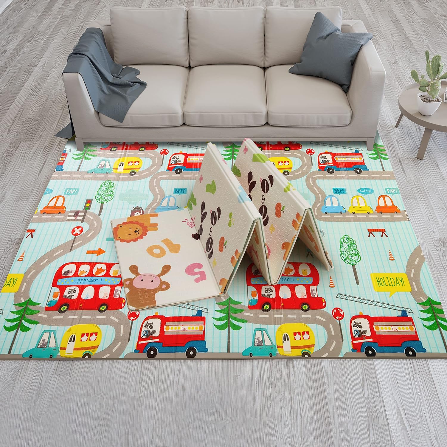 Buy LuvLap Cityscape Double Sided Water Proof Baby Play Mat, Multicolor ...