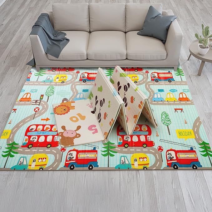 Buy LuvLap Cityscape Double Sided Water Proof Baby Play Mat, Multicolor ...