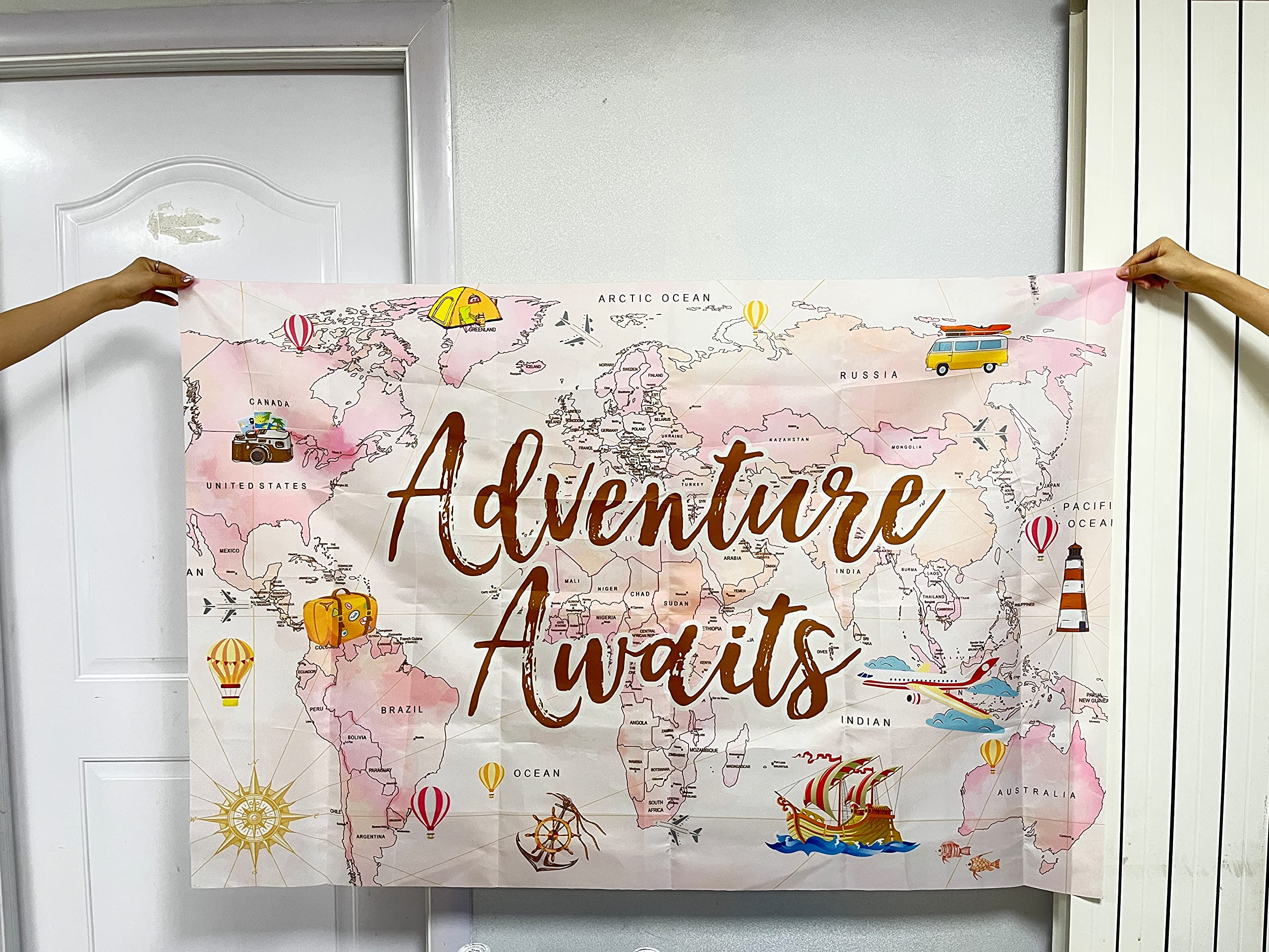 Snapklik.com : Adventure Awaits Backdrop 7x5FT Travel Themed Adventure ...