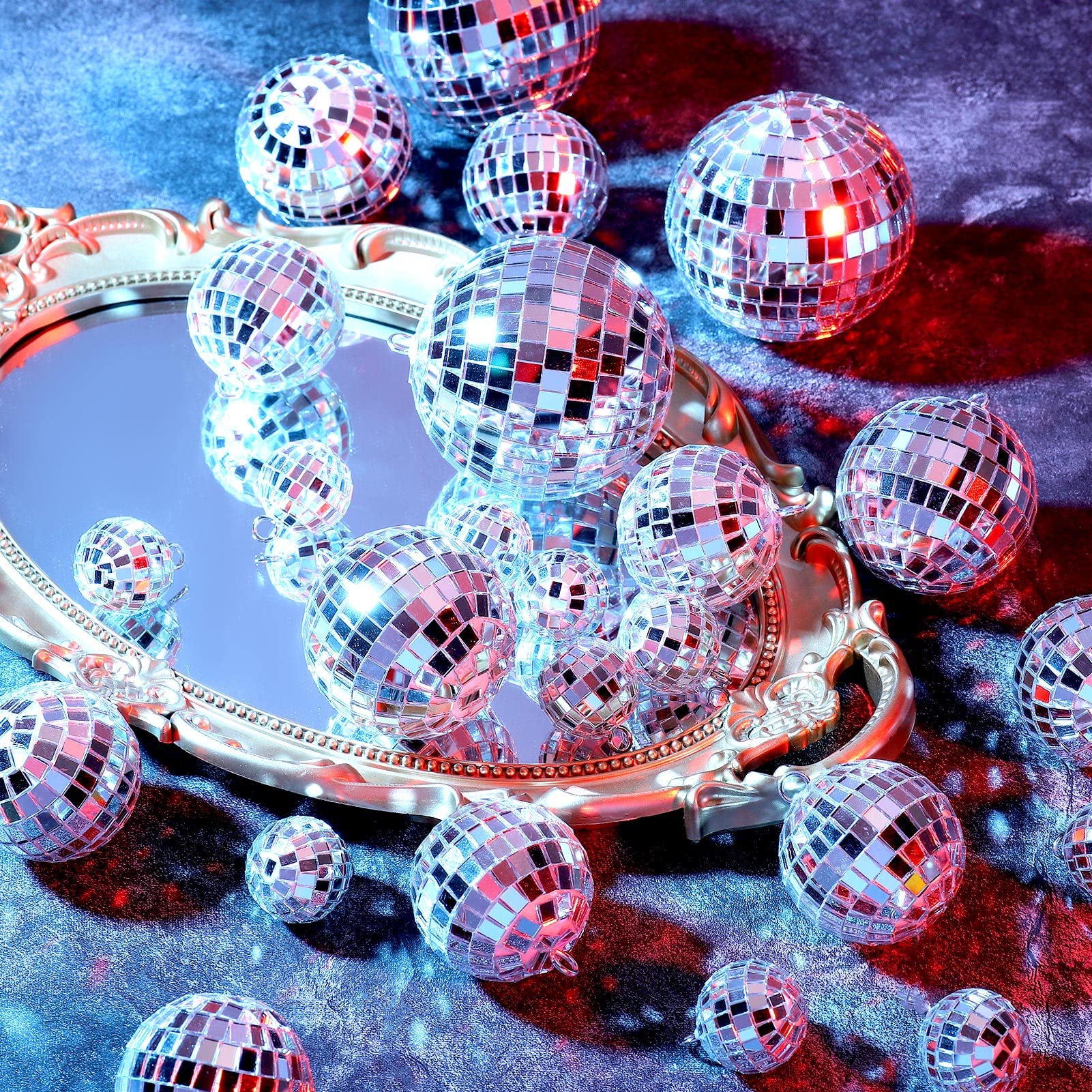 Snapklik.com : Jspupifip 60 Pcs Mirror Disco Balls Bulk, Reflective ...
