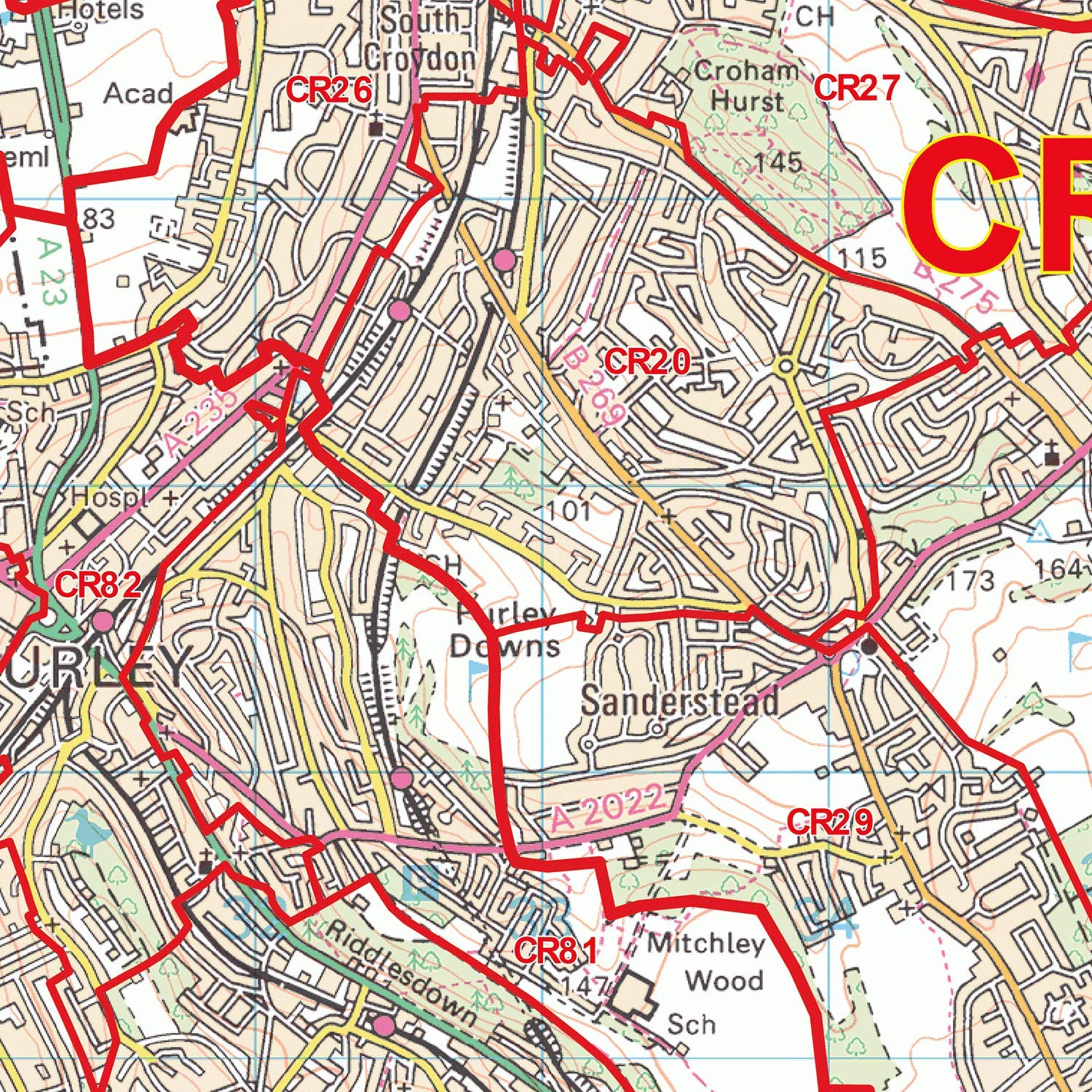 Map Of Croydon England Croydon London Stock Illustrations – 64