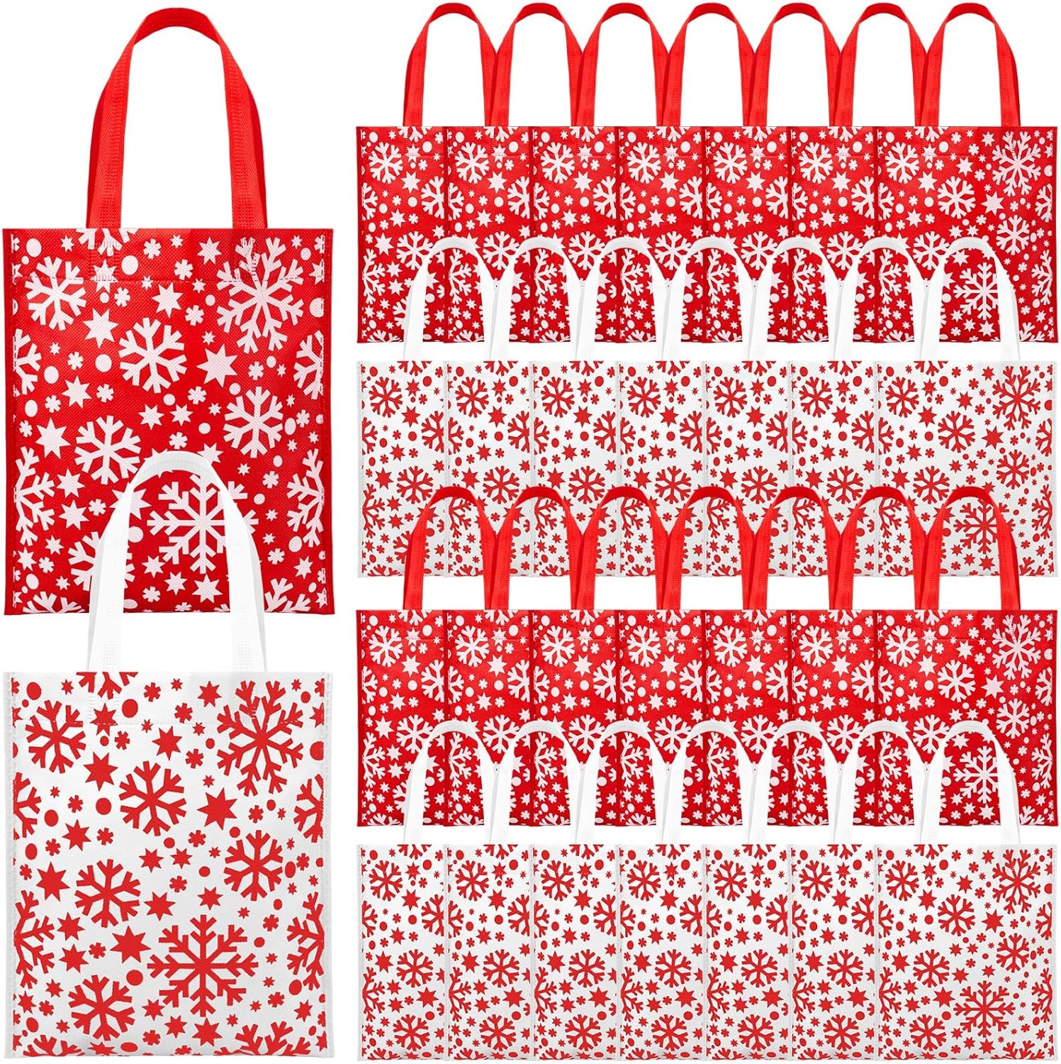 Amazon.com: WILLBOND 30 Pcs Christmas Gift Bags Reusable Red and White ...