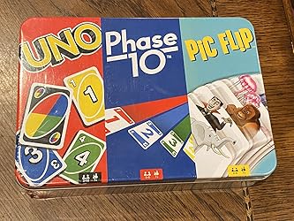 Amazon.com: Mattel Games UNO, Phase 10 and Pic Flip Bundle, 3 Mattel ...
