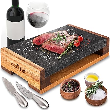 Amazon.com : Cooking Stone- Complete Set Lava Hot Steak Stone Plate ...