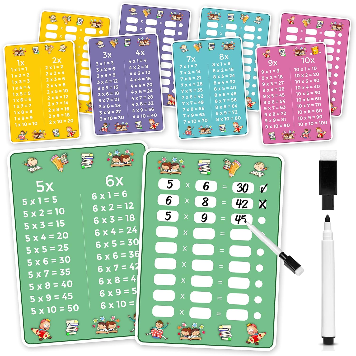 Tableau d'apprentissage A4 avec stylo pour écrire, entraîneur de tables ...