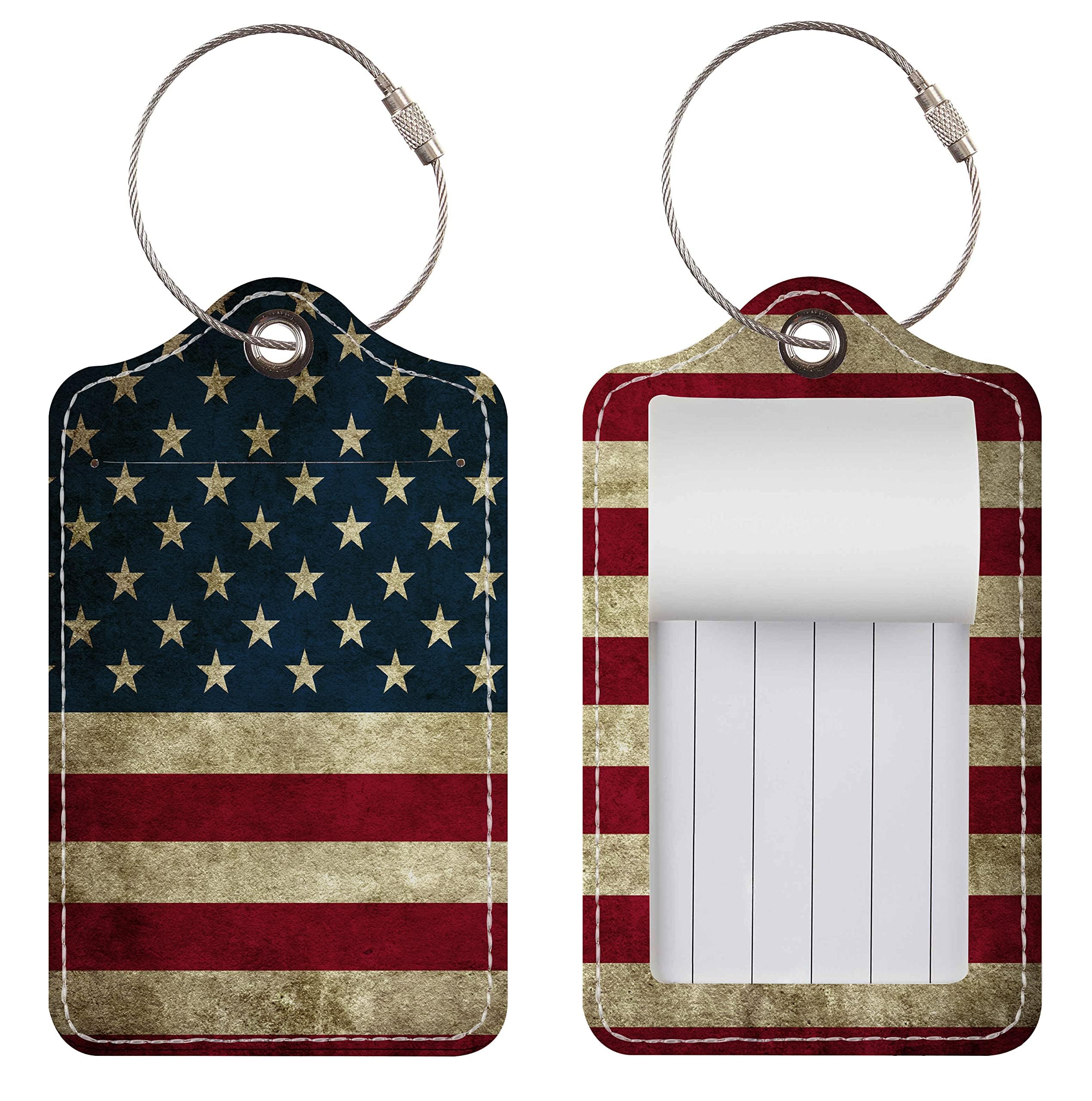 Snapklik.com : Luggage Tags For Suitcases, 2 Pack Cute PU Leather ...