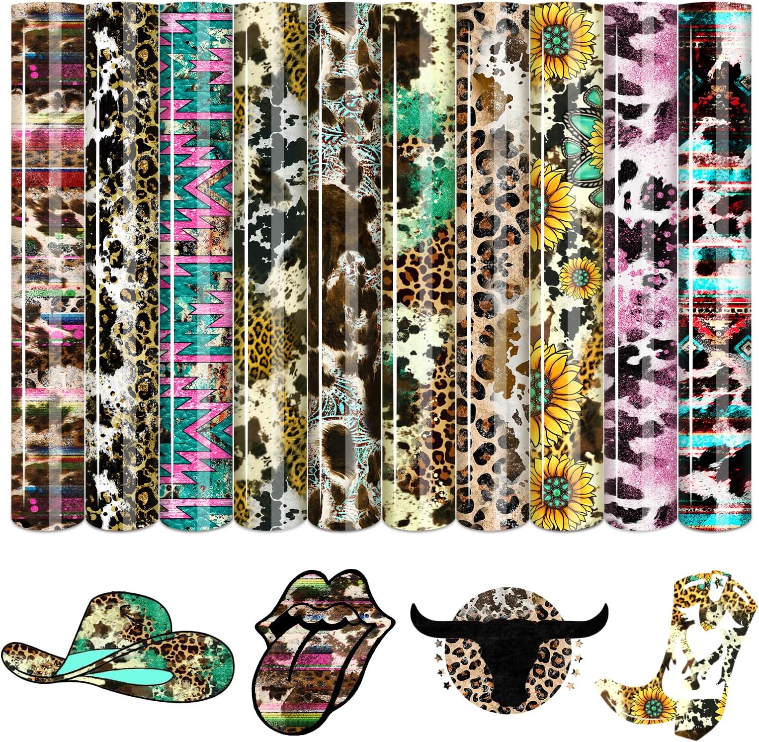 Amazon.com: Cow Hide HTV Heat Transfer Vinyl Printed Brown Animal Fur ...