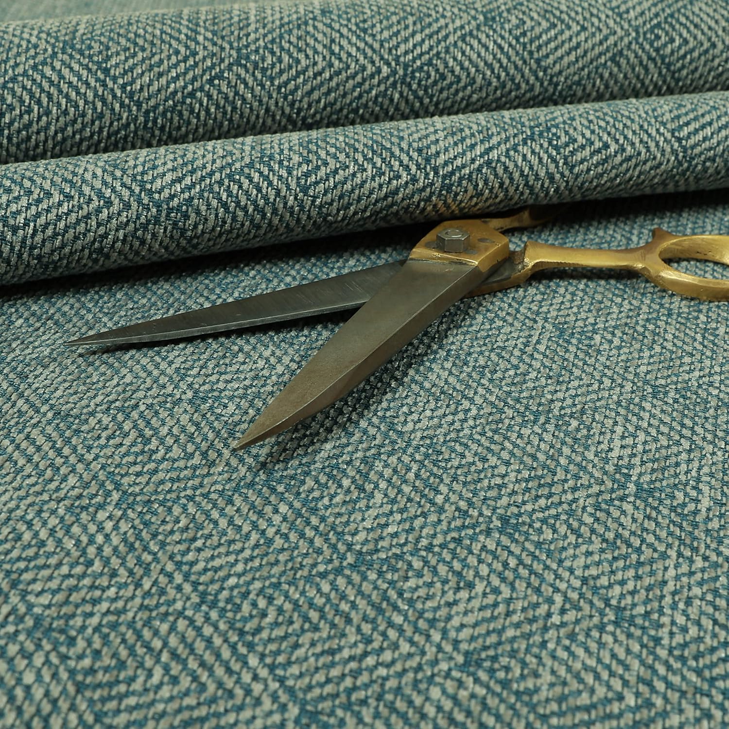 Redbrick Mill Fabrics Flame Treated Semi Plain Chenille Textured Navy ...
