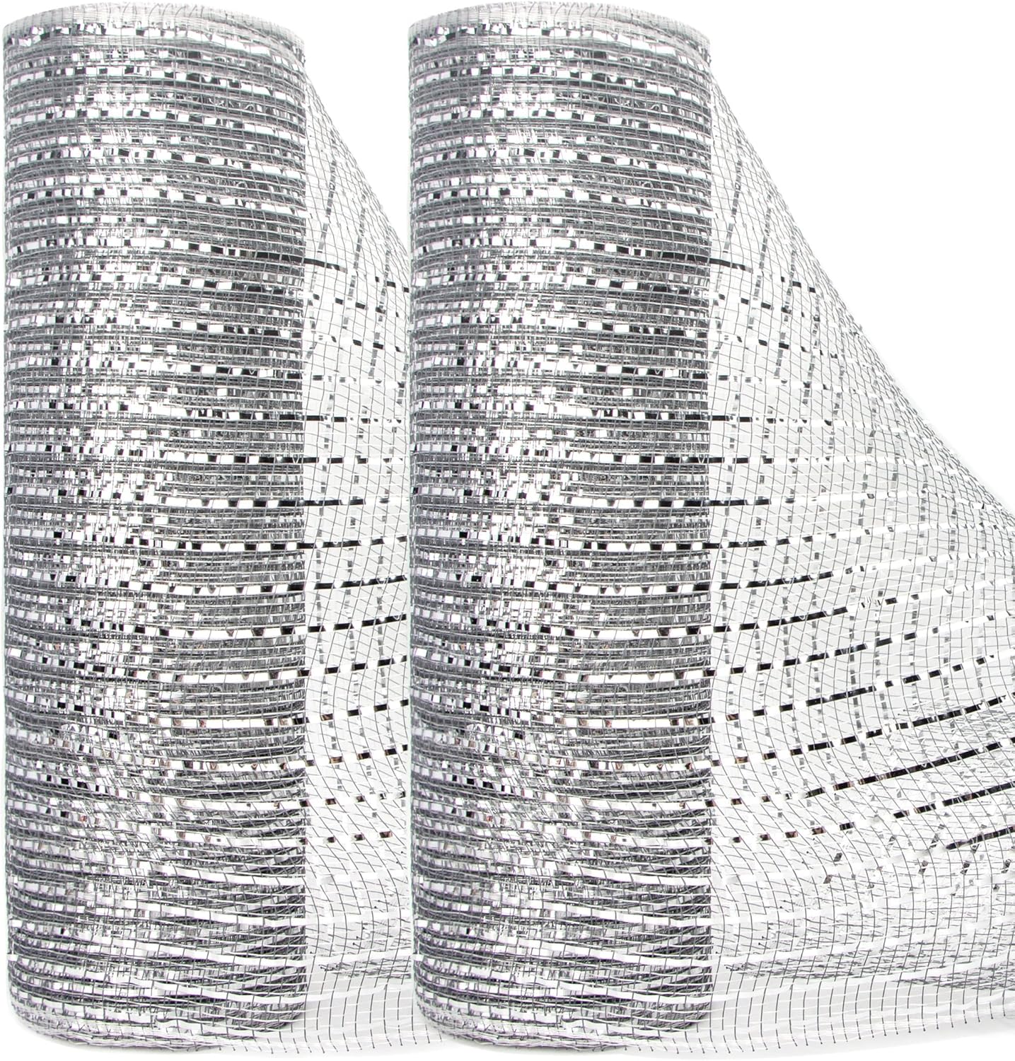 Amazon.com: Ribbli 2 Rolls Silver Mesh Ribbon,10 inch x 30 feet(10Yard ...