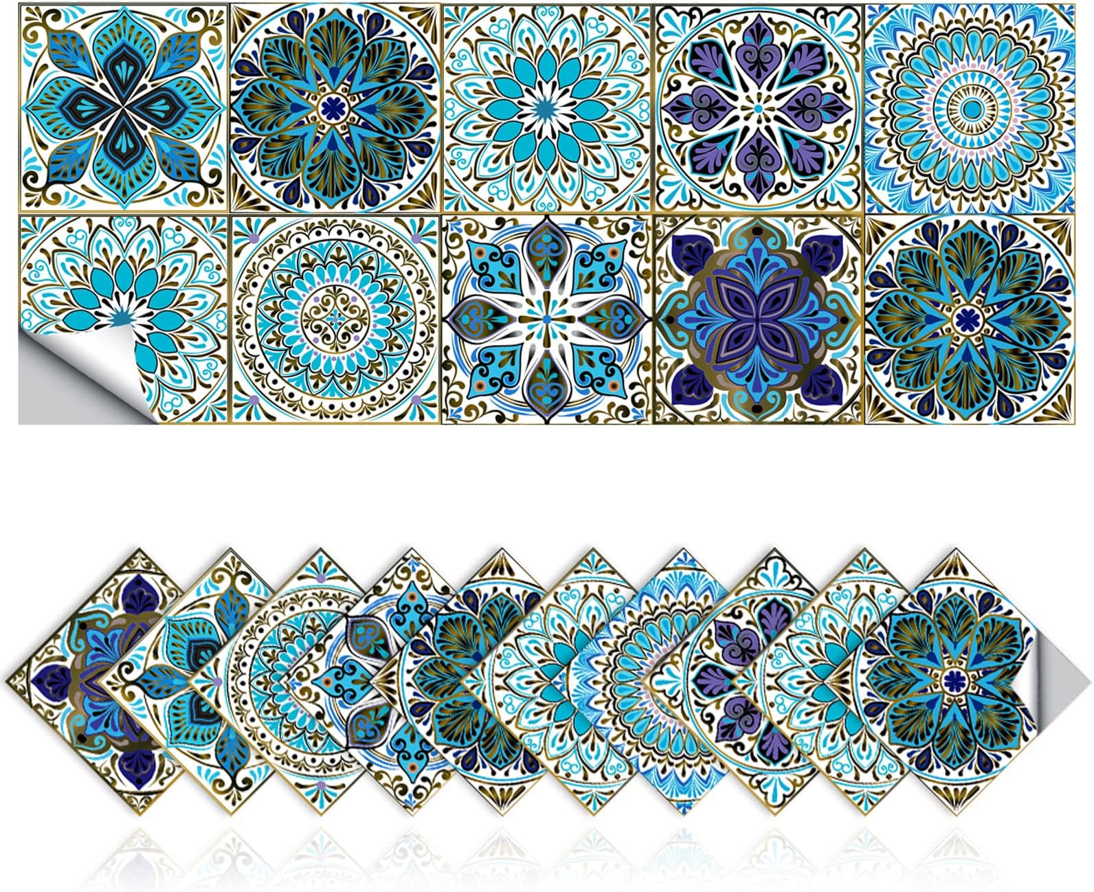 Amazon.com: Cendray 20Pcs Tile Stickers for Bathroom Kitchen DIY ...