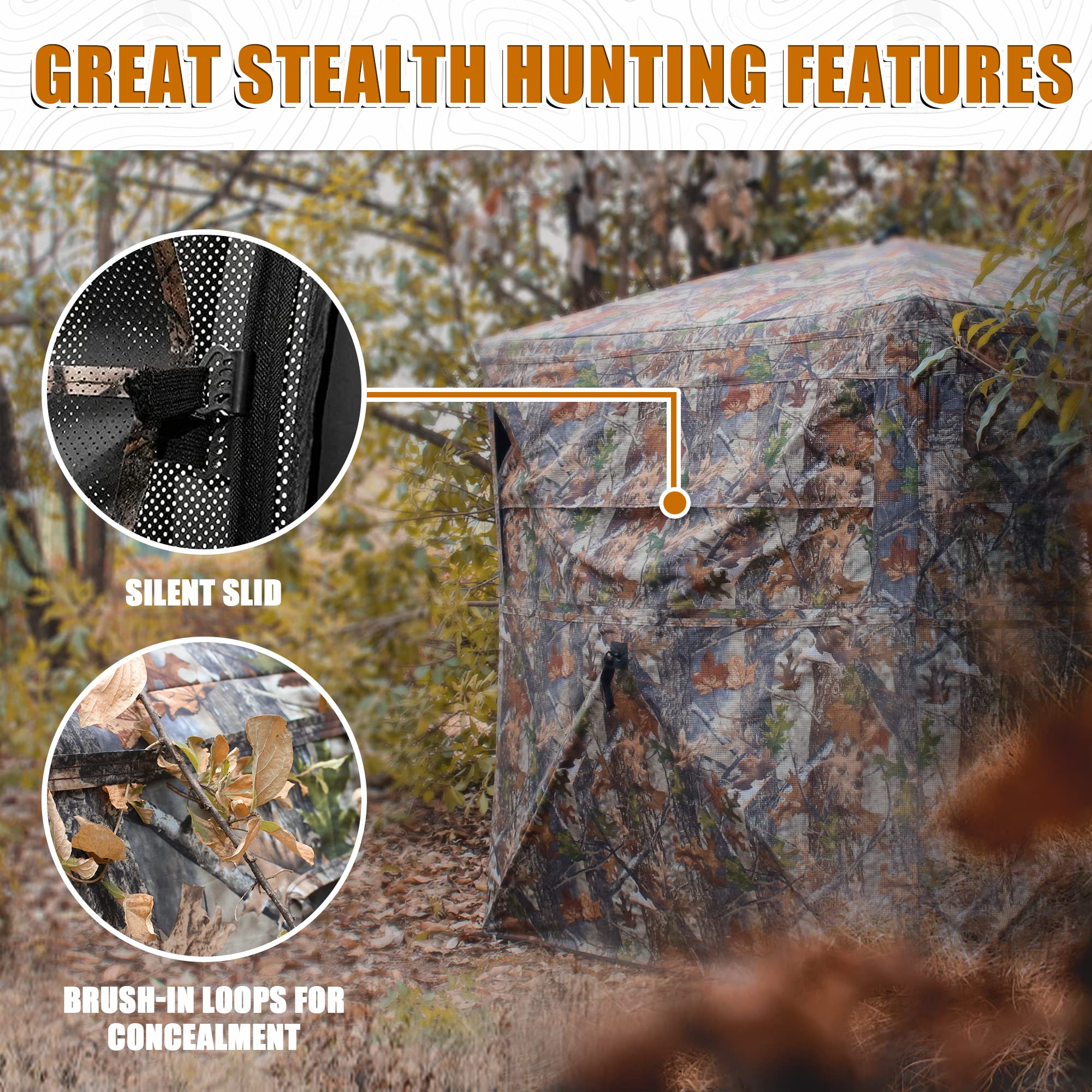 HUNT MONSTER 270 Degree See Through Hunting Blind, Pop up Ground Blinds ...