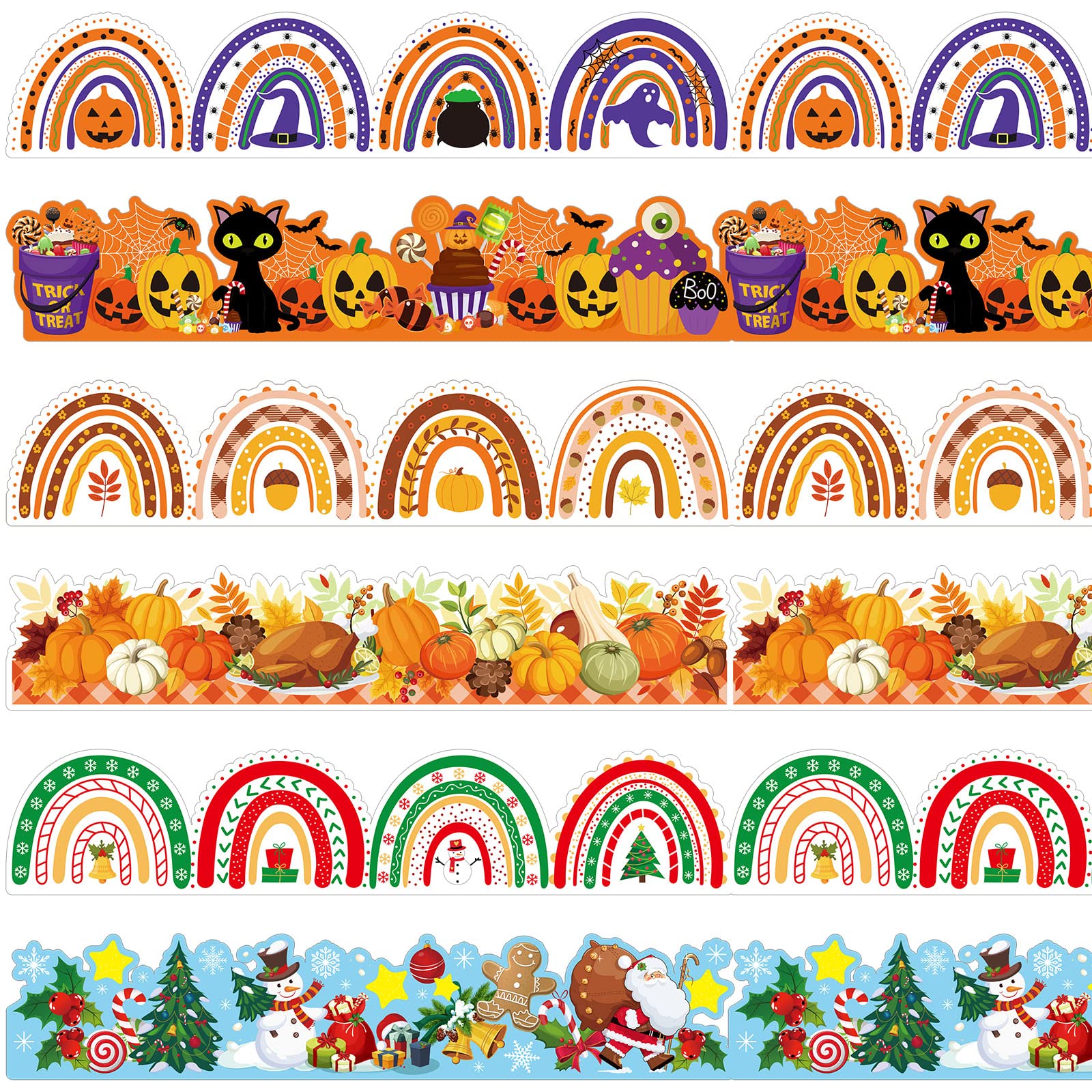Snapklik.com : 72 Pieces Christmas Bulletin Board Borders Holiday ...