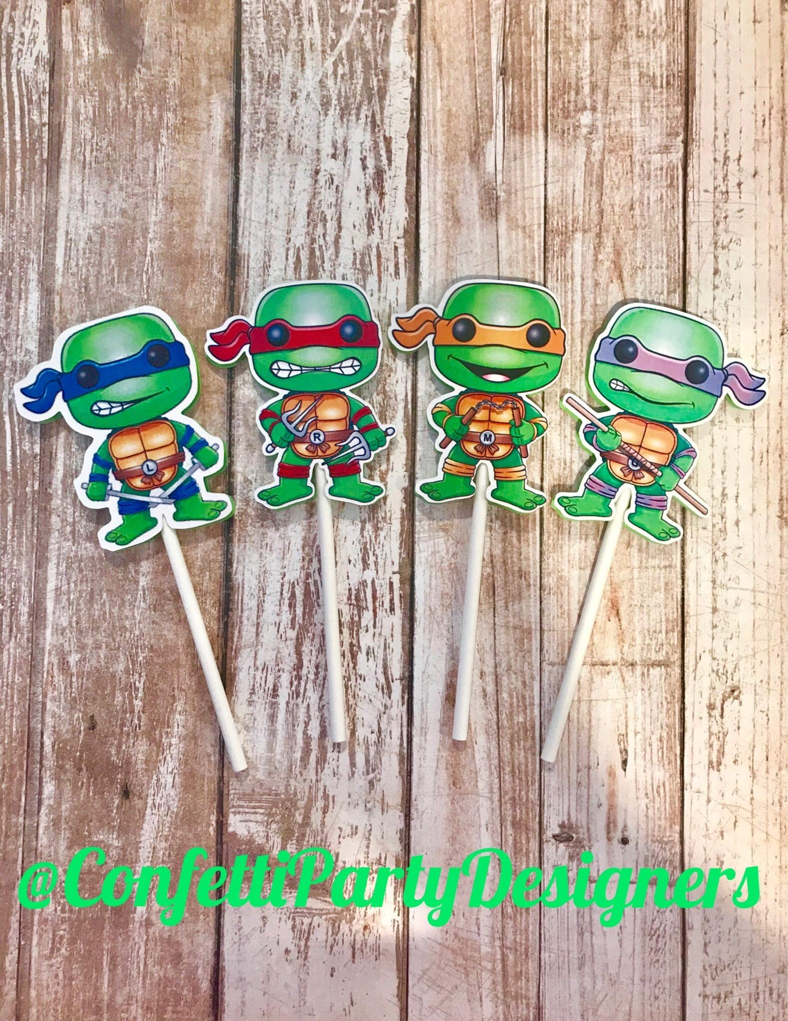 Ninja Turtle Cupcake Toppers Teenage Mutant Ninja Turtles Birthday
