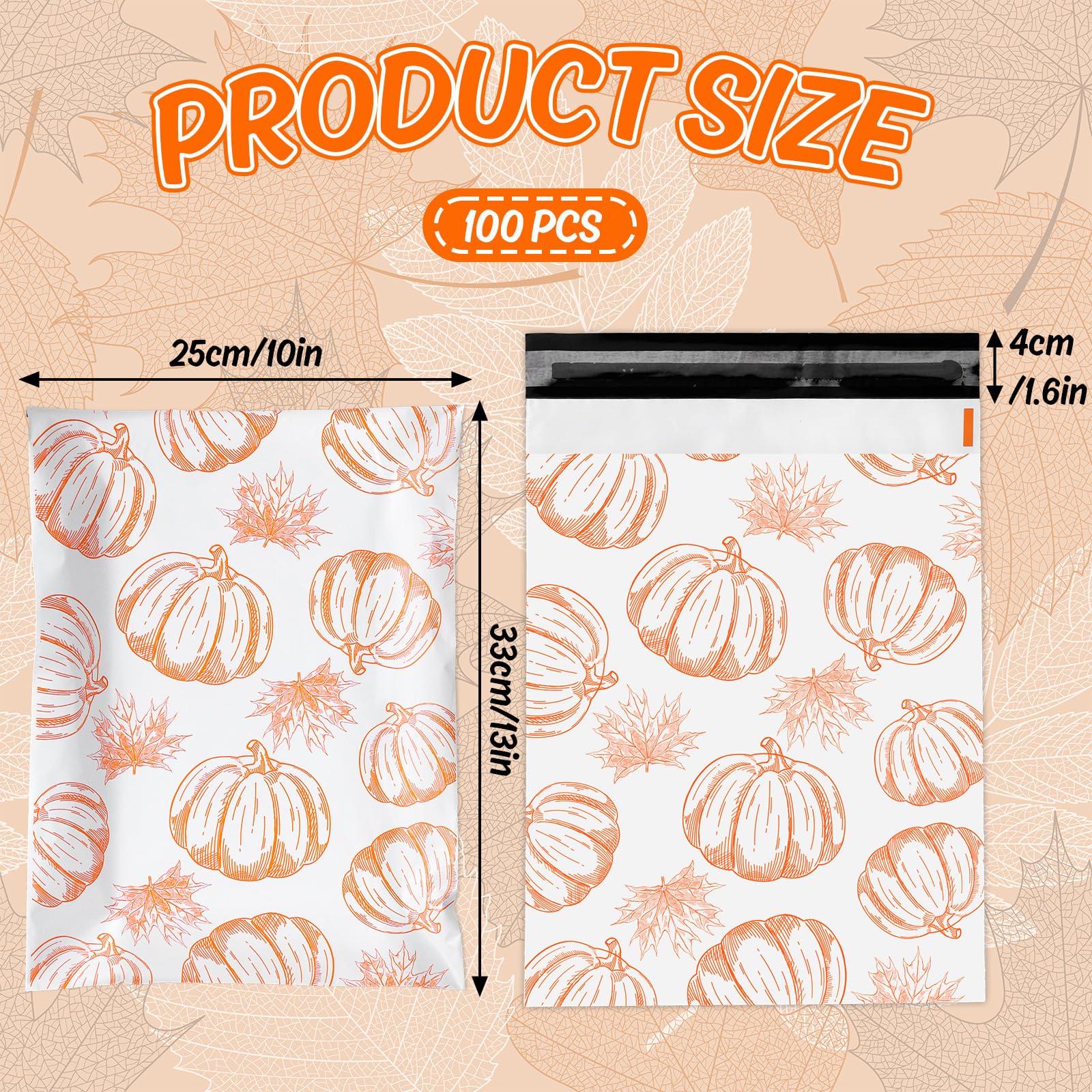 Fall Polymailers 100Pcs Fall Poly Mailers 10 X 13 Inch Watercolor ...