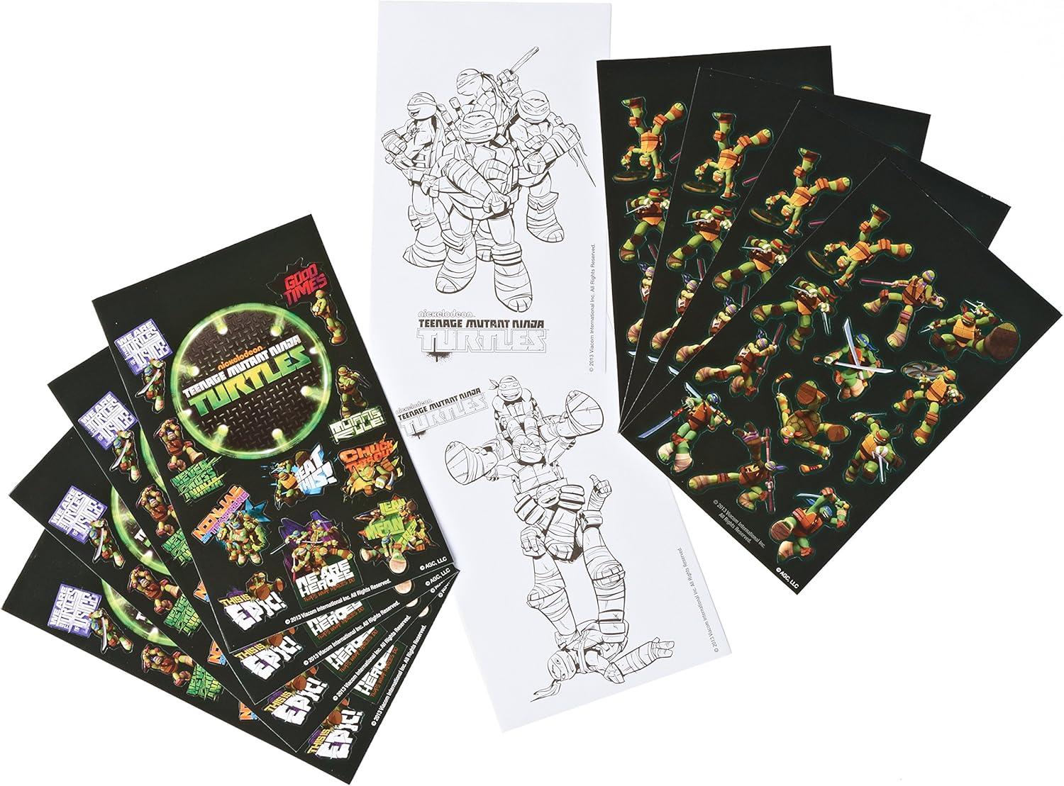 Amazon.com: Teenage Mutant Ninja Turtles Sticker Sheets, 8 Count, Party ...
