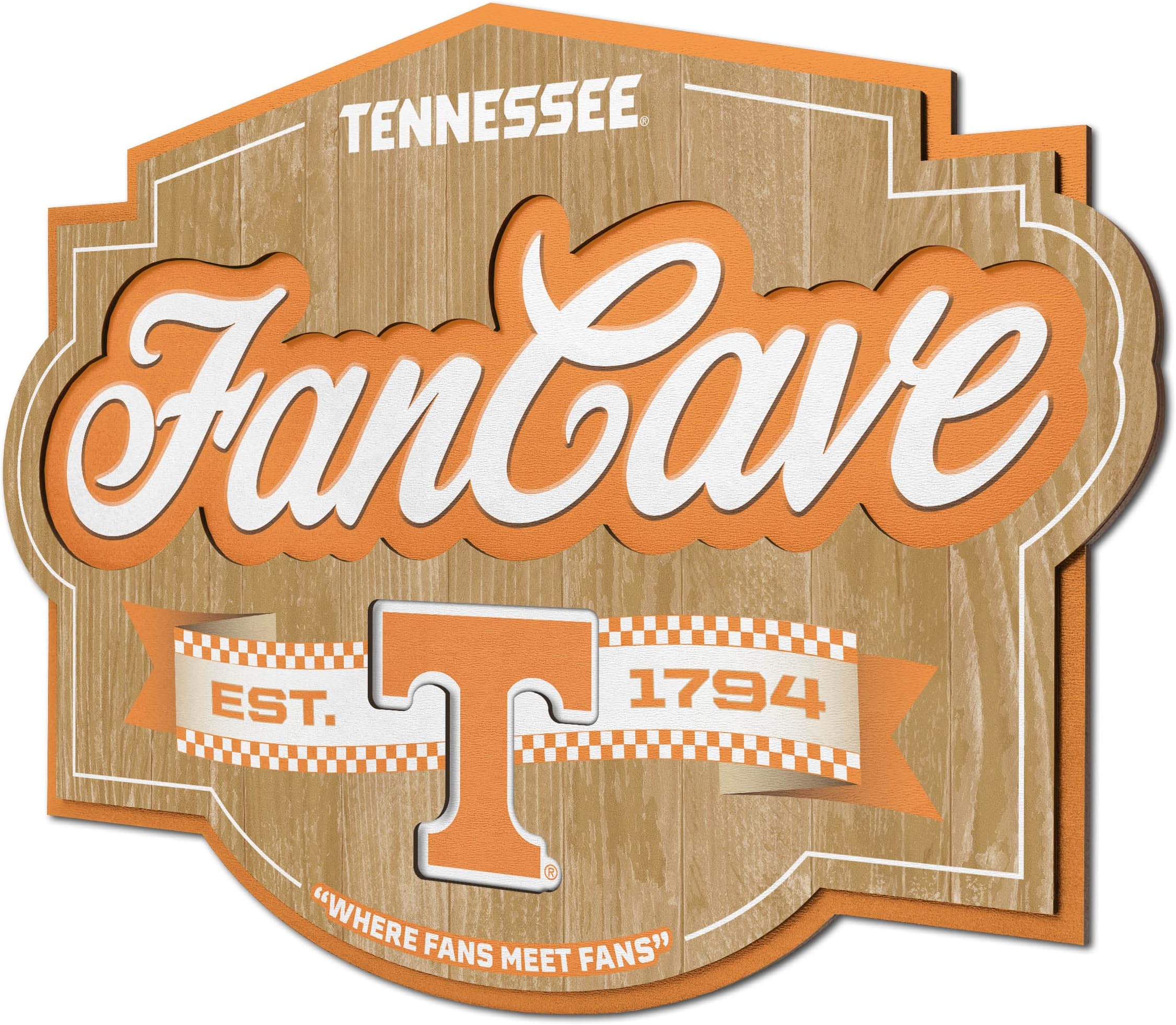 Amazon.com : Craftique Tennessee Volunteers Wall Sign, Orange State Cut ...