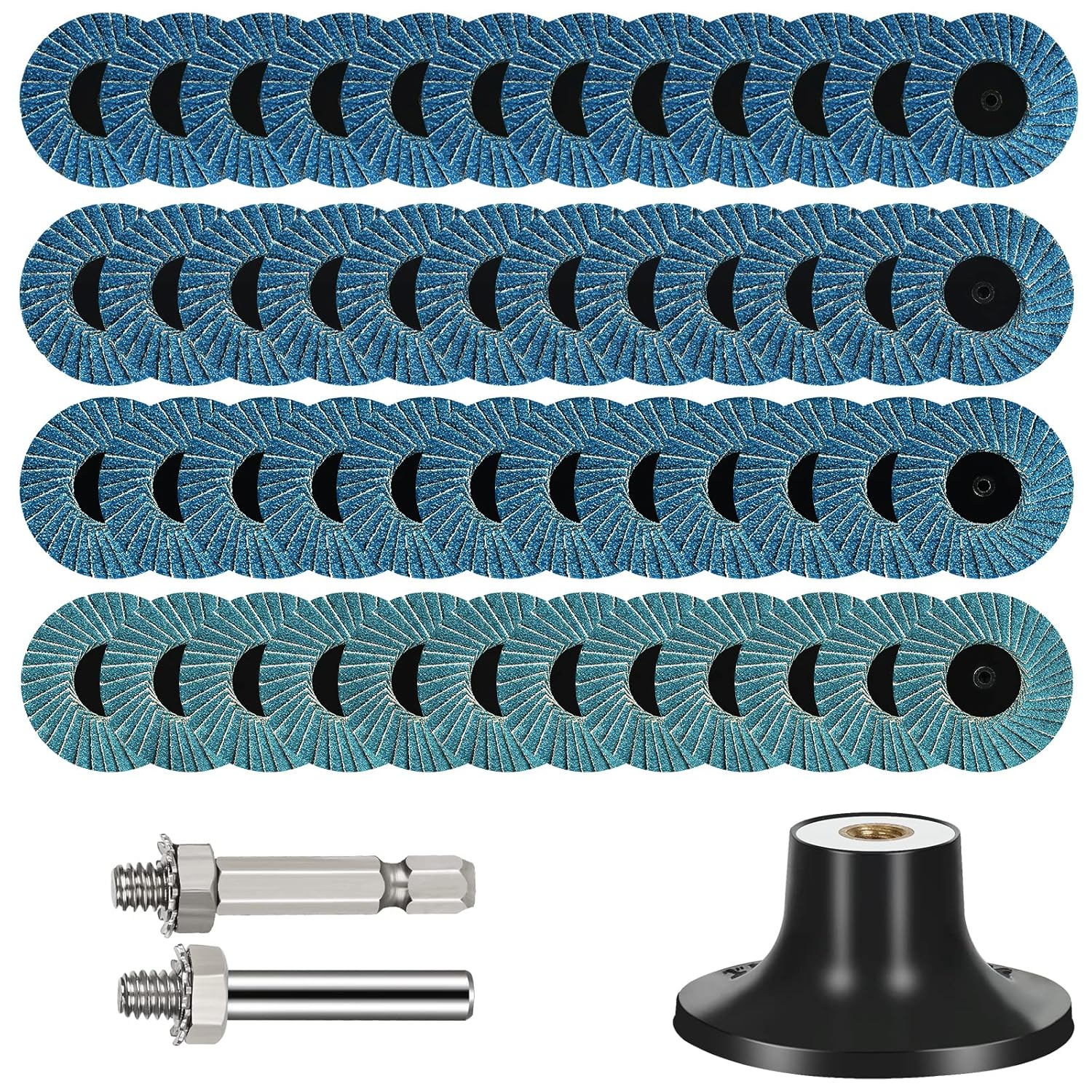 Amazon.com: 48 Pieces 2 Inch Flap Disc with Disc Pad Holder and 1/4 ...
