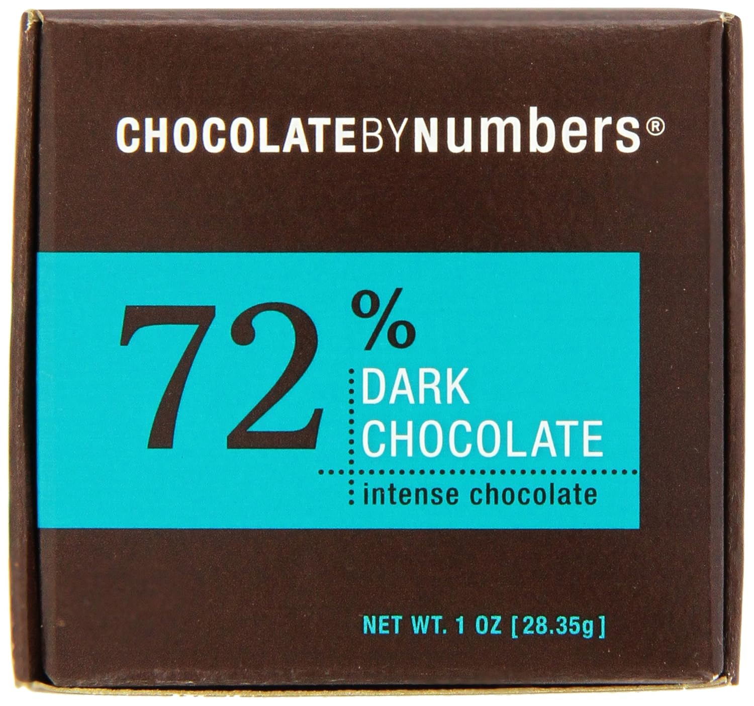 Amazon.com : Chocolate By Numbers 72% Premium Dark Chocolate, 1 Ounce ...