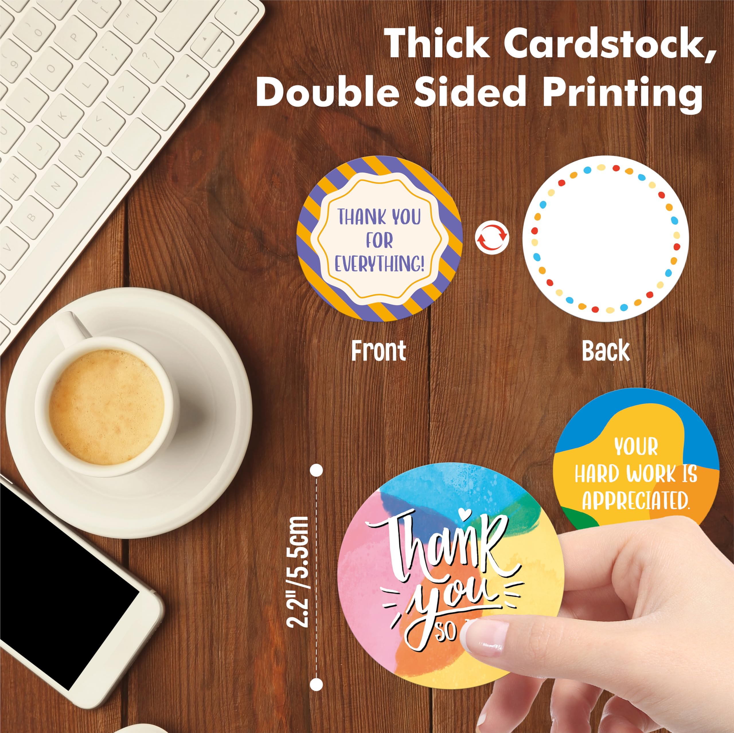 Snapklik.com : 120 PCS Appreciation Chips, 60 Designs Thanks Round ...