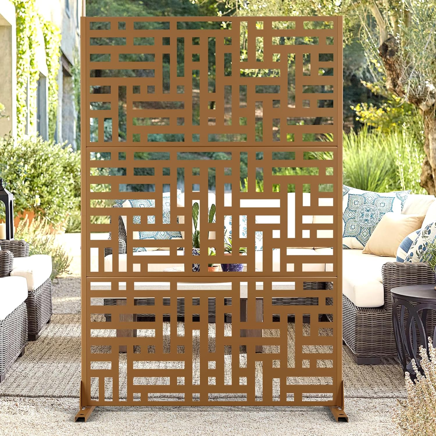 Amazon.com: 72" H×47" W Metal Privacy Screen Outdoor Privacy Screen ...