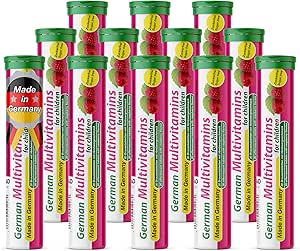 Multivitamin for Children - 12 x 20 effervescent Tablets - Raspberry ...