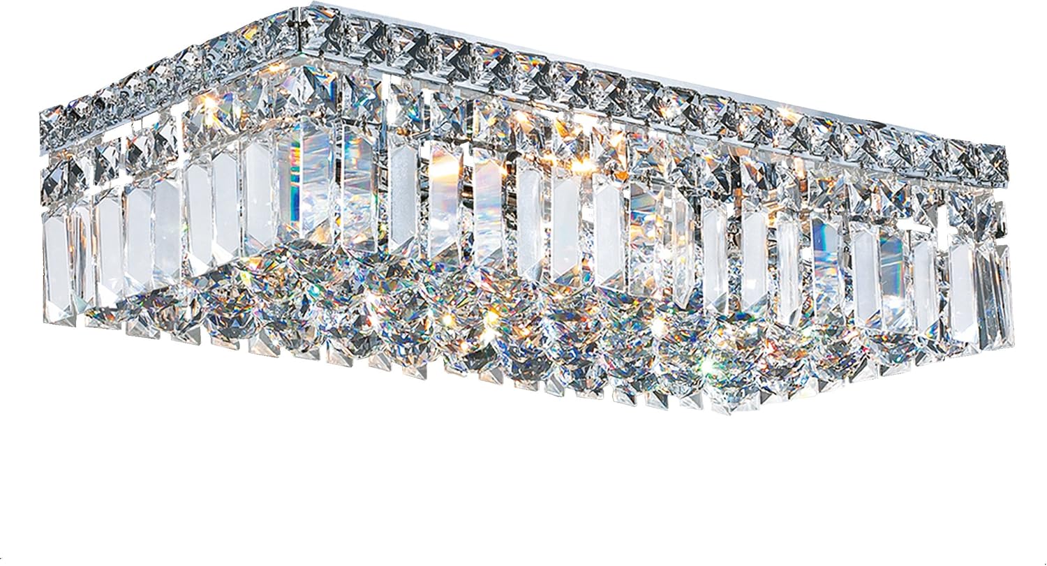 Worldwide Lighting W33529C20 Cascade 4 Light Flush Mount Rectangle ...