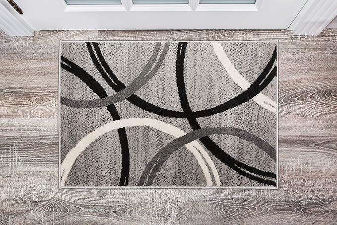 Amazon.com: Rugshop Wavy Circles Design Accent Rug, Carpet with Jute ...