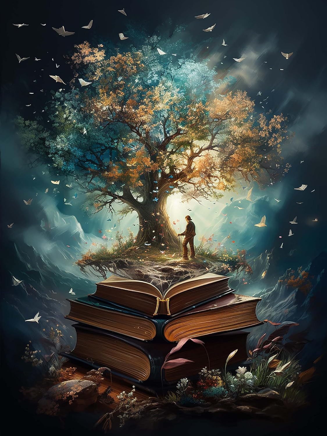 Amazon.com: SKRYUIE Paint by Numbers Tree for Adults, Acrylic Oil ...