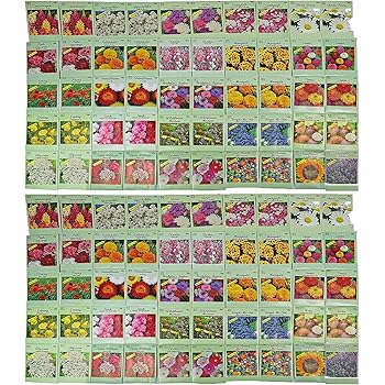 Amazon.com: Set of 50 Flower Seed Packets! Flower Seeds in Bulk (50 ...