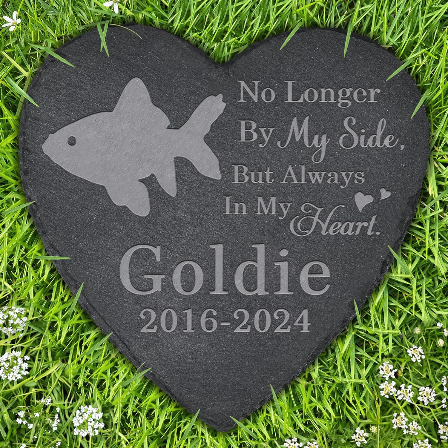 Amazon.com : Lynasoi Fish Memorial Stone Fish Headstone - Memorial for ...