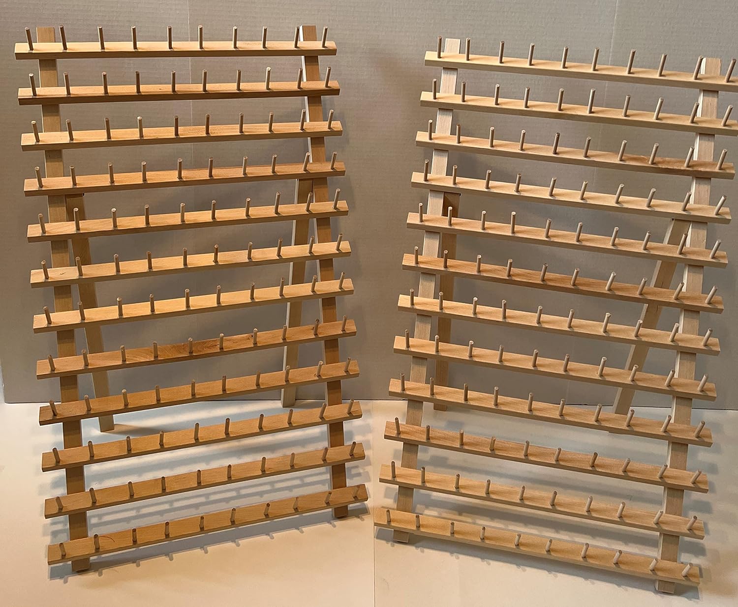 Amazon.com: 2 - 120 Spool Cone Wood Thread Racks (Holds 240 Spools ...