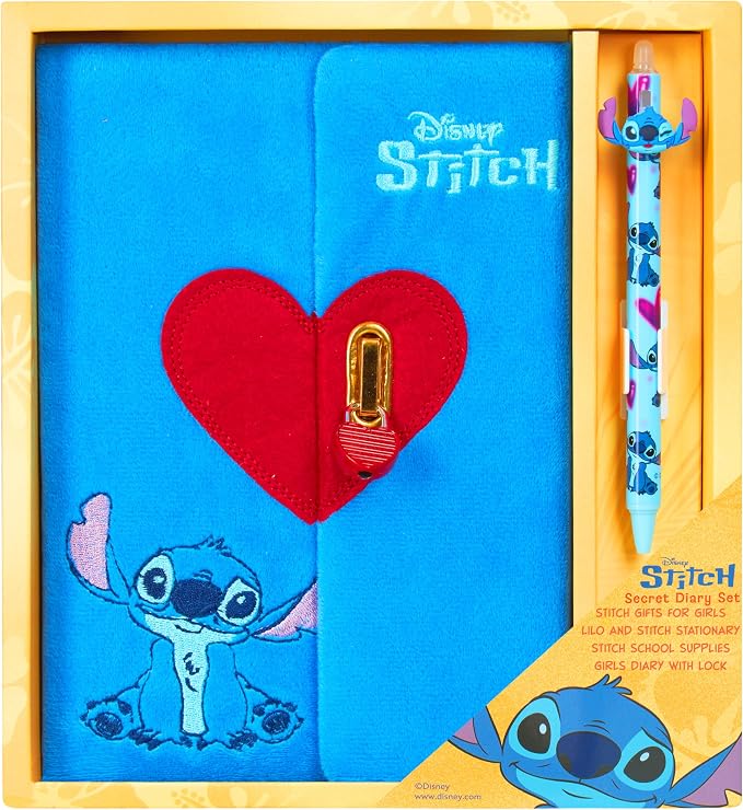 Amazon.com: Disney Stitch Stationery Set, A5 Notebook & Pen or Secret ...