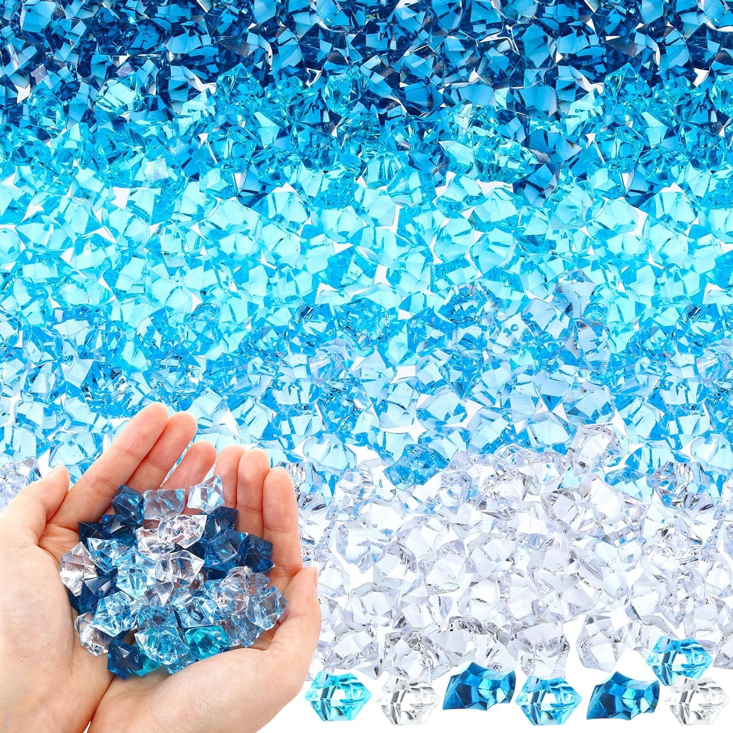Amazon.com: RattanView 600 Pcs Blue Fake Ice Rocks Acrylic Vase Fillers ...