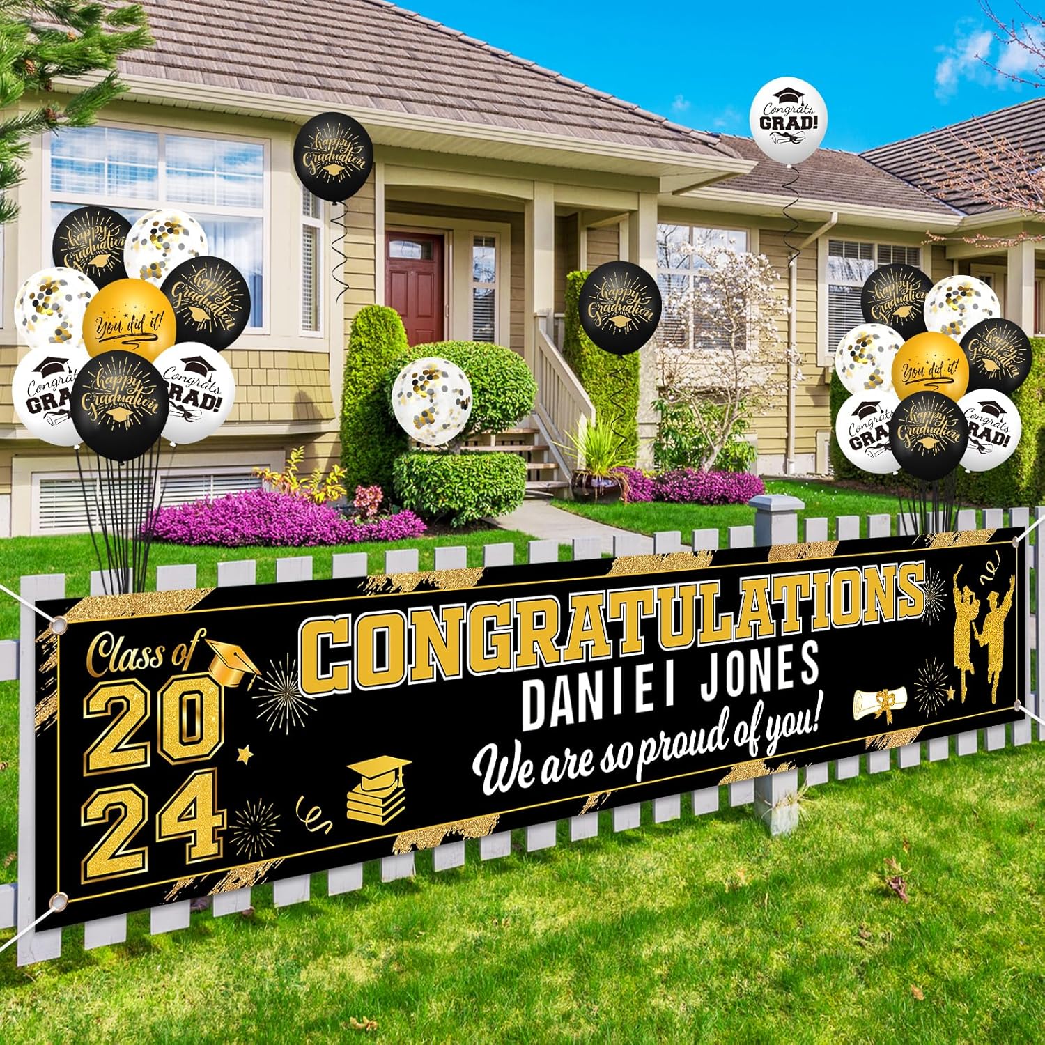 Amazon.com: AKEROCK Personalized Graduation Banner for Yard, Graduation ...