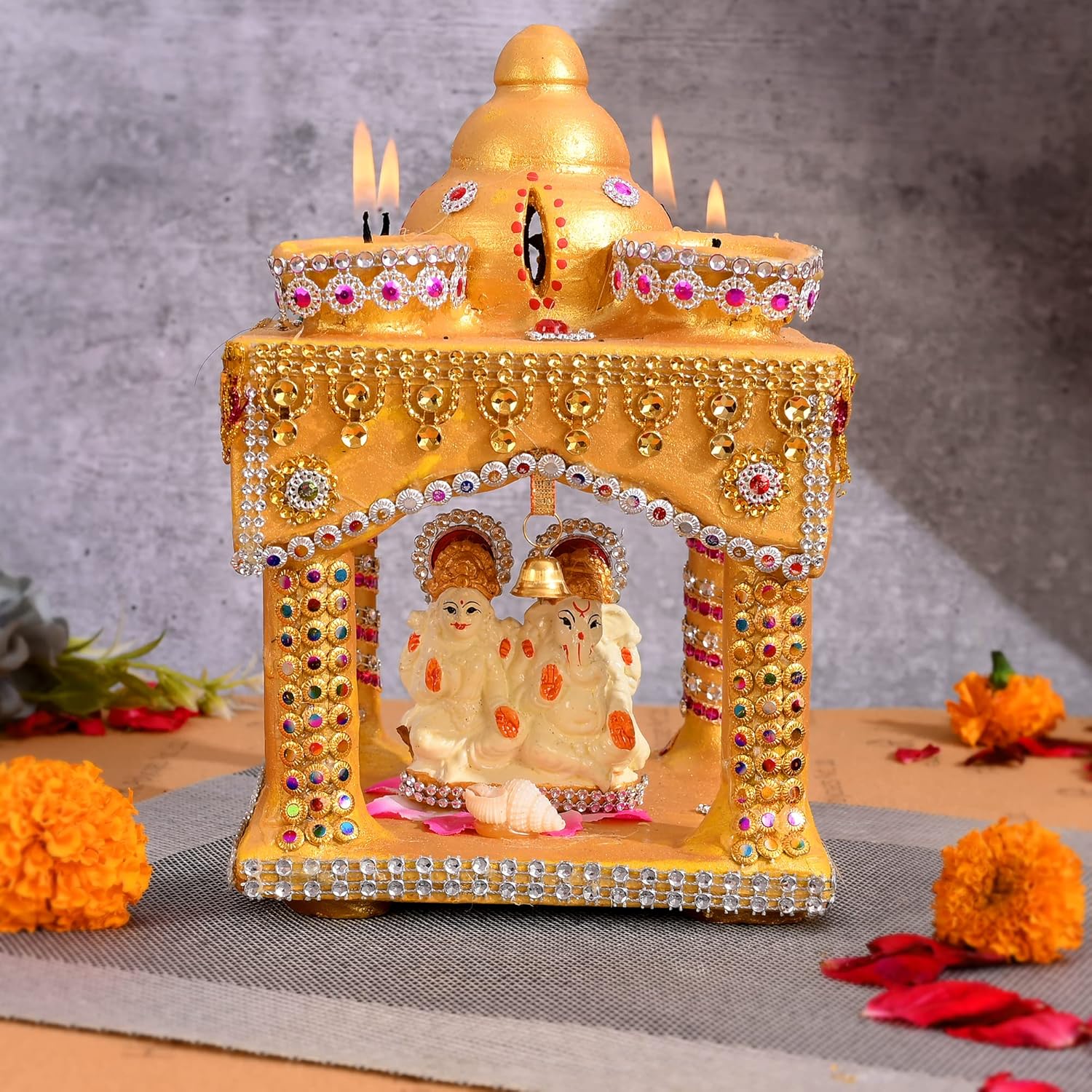 Buy Saudeep India Terracotta Mitti Clay Hatri Lakshmi Ganesh Diwali ...