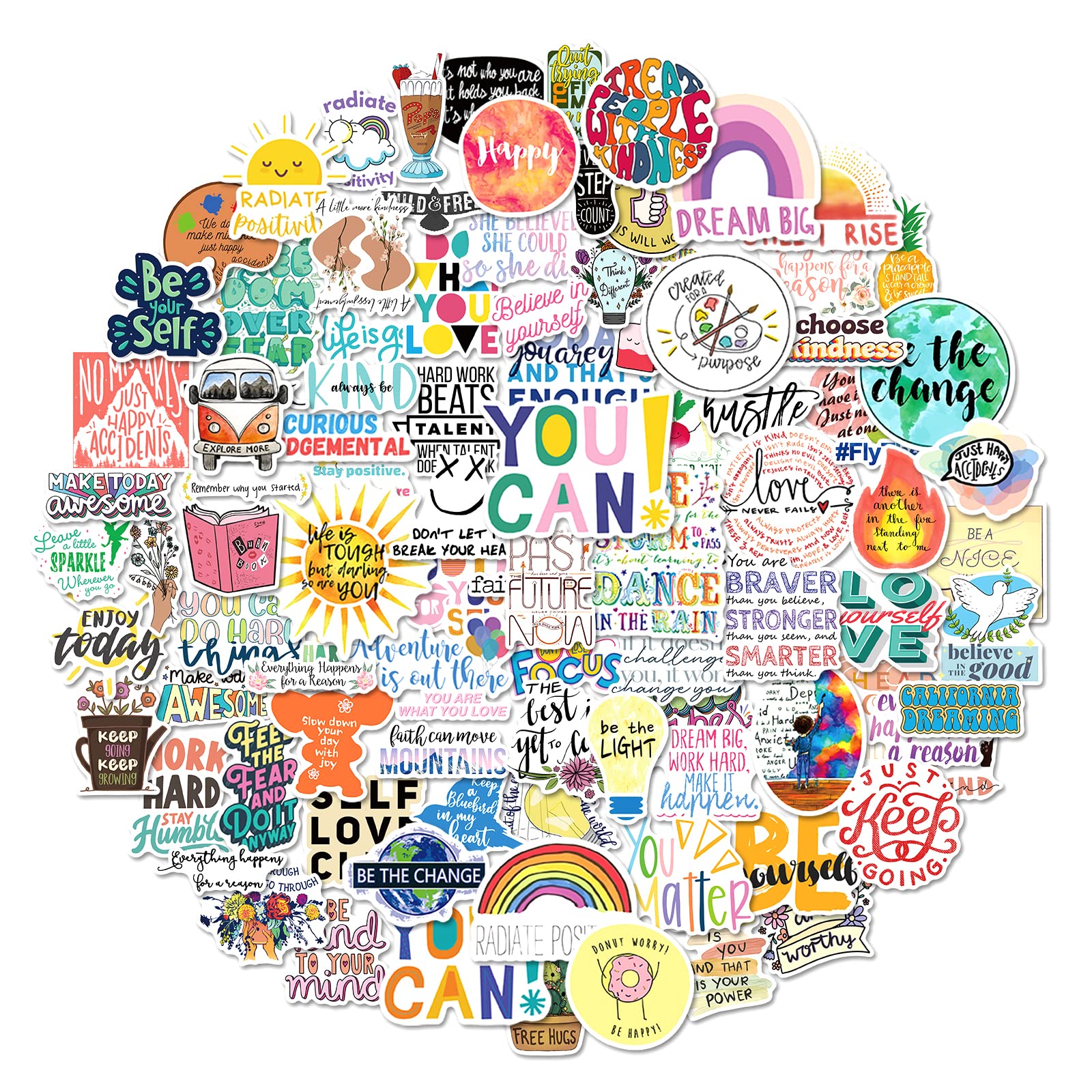 Amazon.com: 100PCS Cute Inspirational Quote Stickers for Kids ...