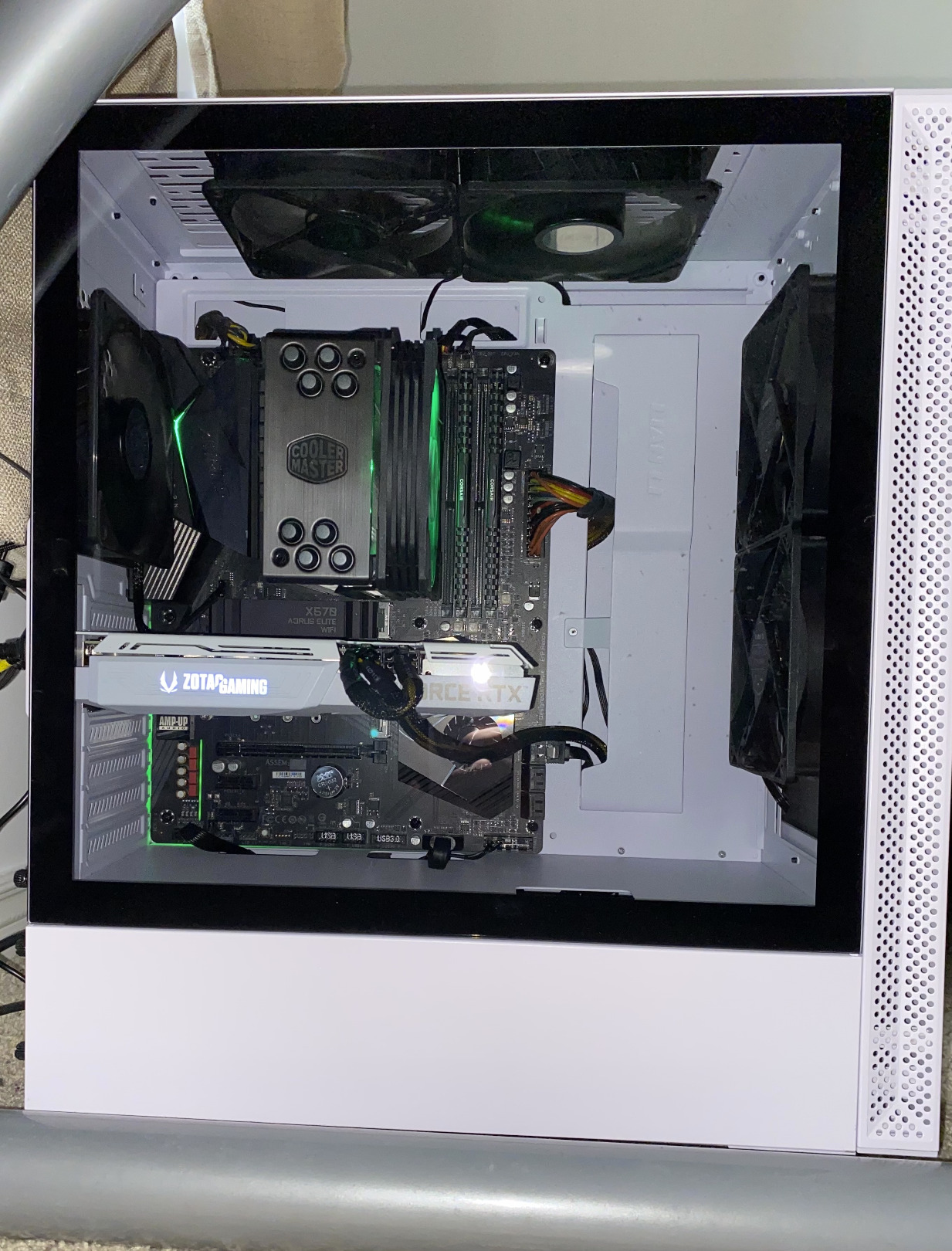 Tower Fan PCZZOI PC CASE ATX 4 Fans Pre-Installed, Type-C Mid Tower ...
