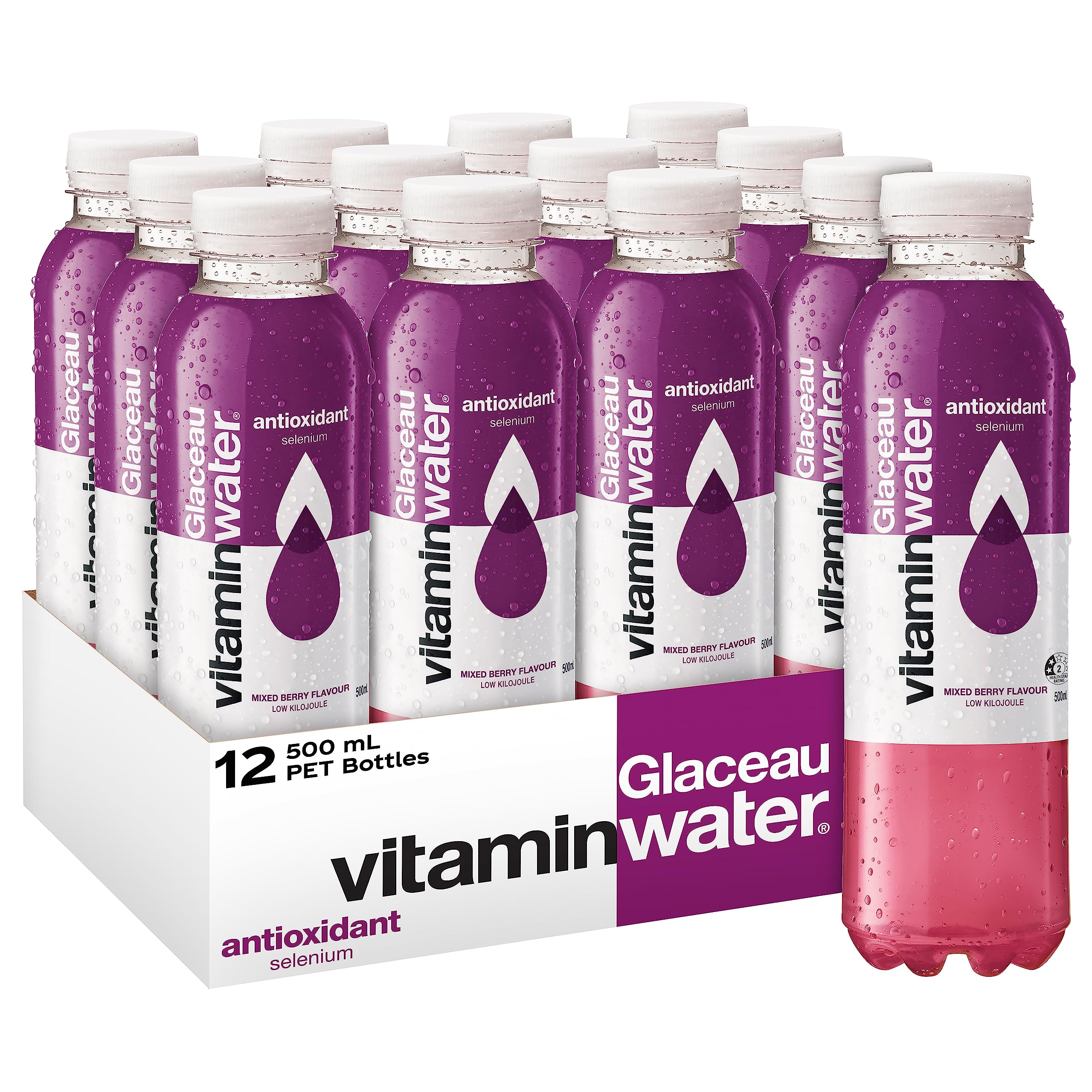 Glaceau Vitaminwater Antioxidant Water Multipack Bottles 12 x 500mL ...