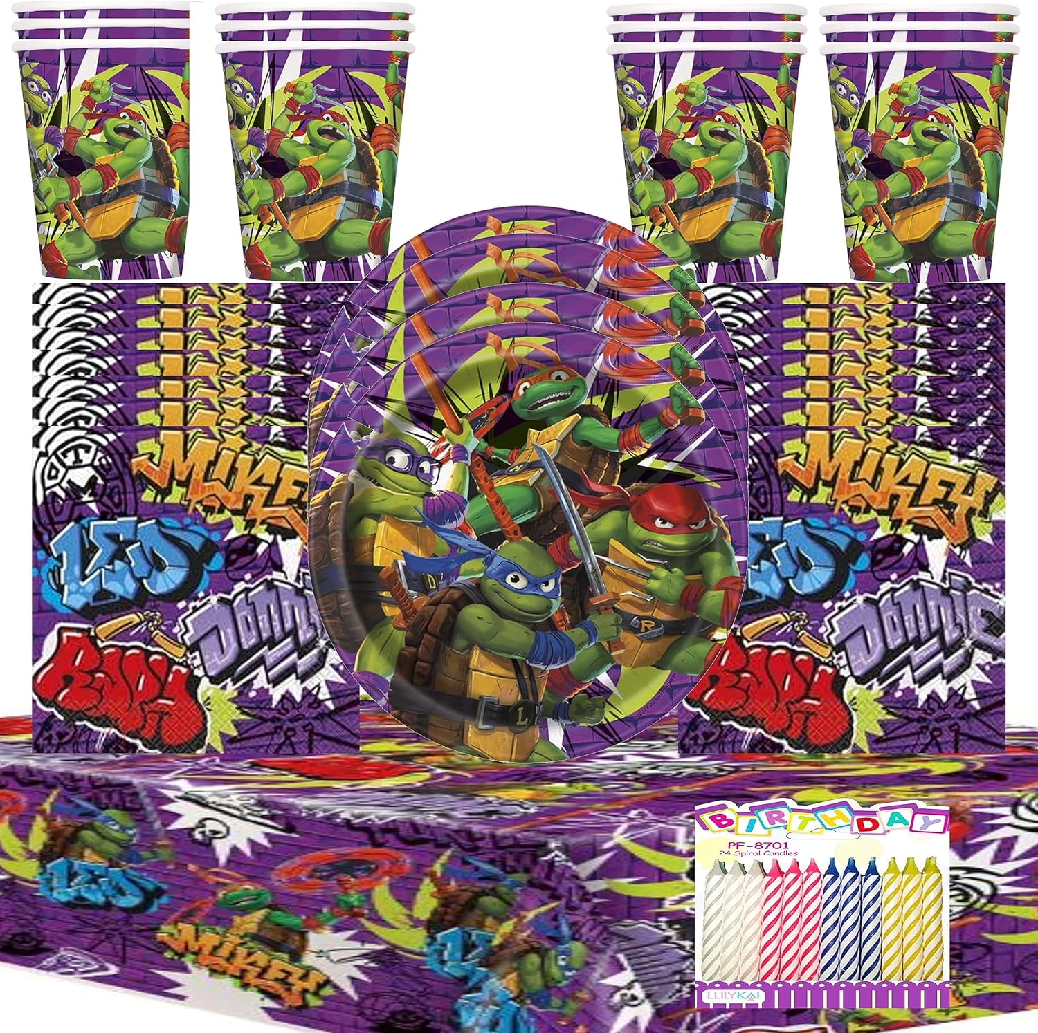 Amazon.com: TMNT Mutant Mayhem Party Supplies Pack Serves 16 Guest ...