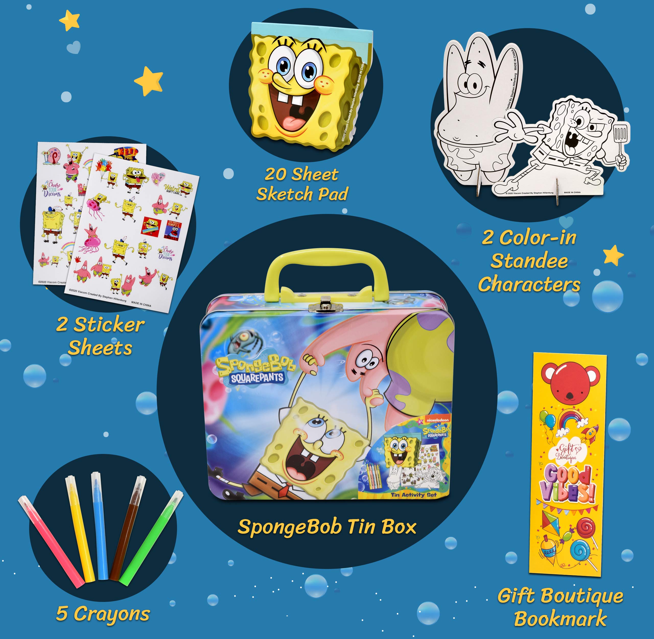 Buy SpongeBob Squarepants Coloring and Activity Tin Box, Crayons ...
