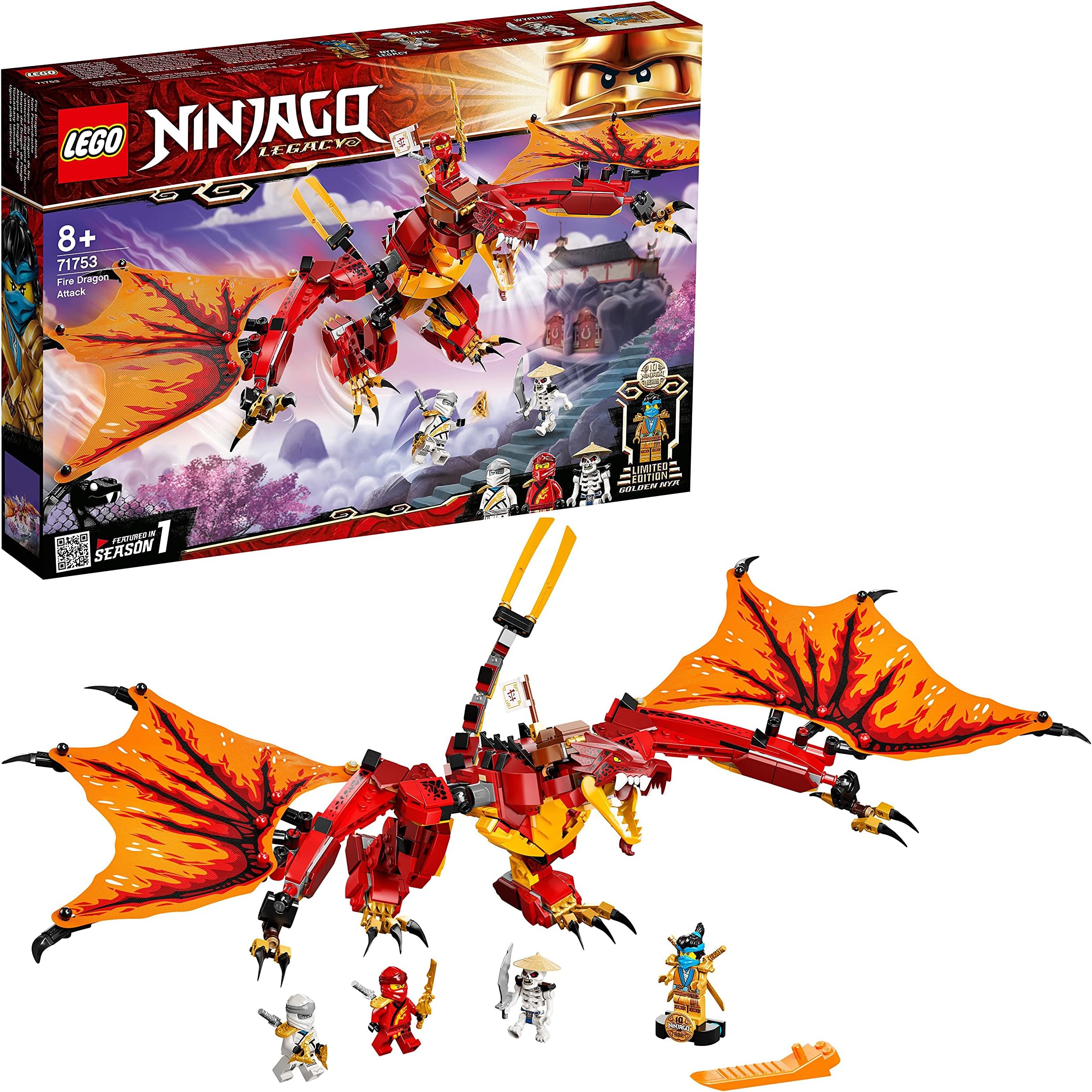 LEGO® NINJAGO® The Guardian Dragon 71847 Display Building Kit with ...