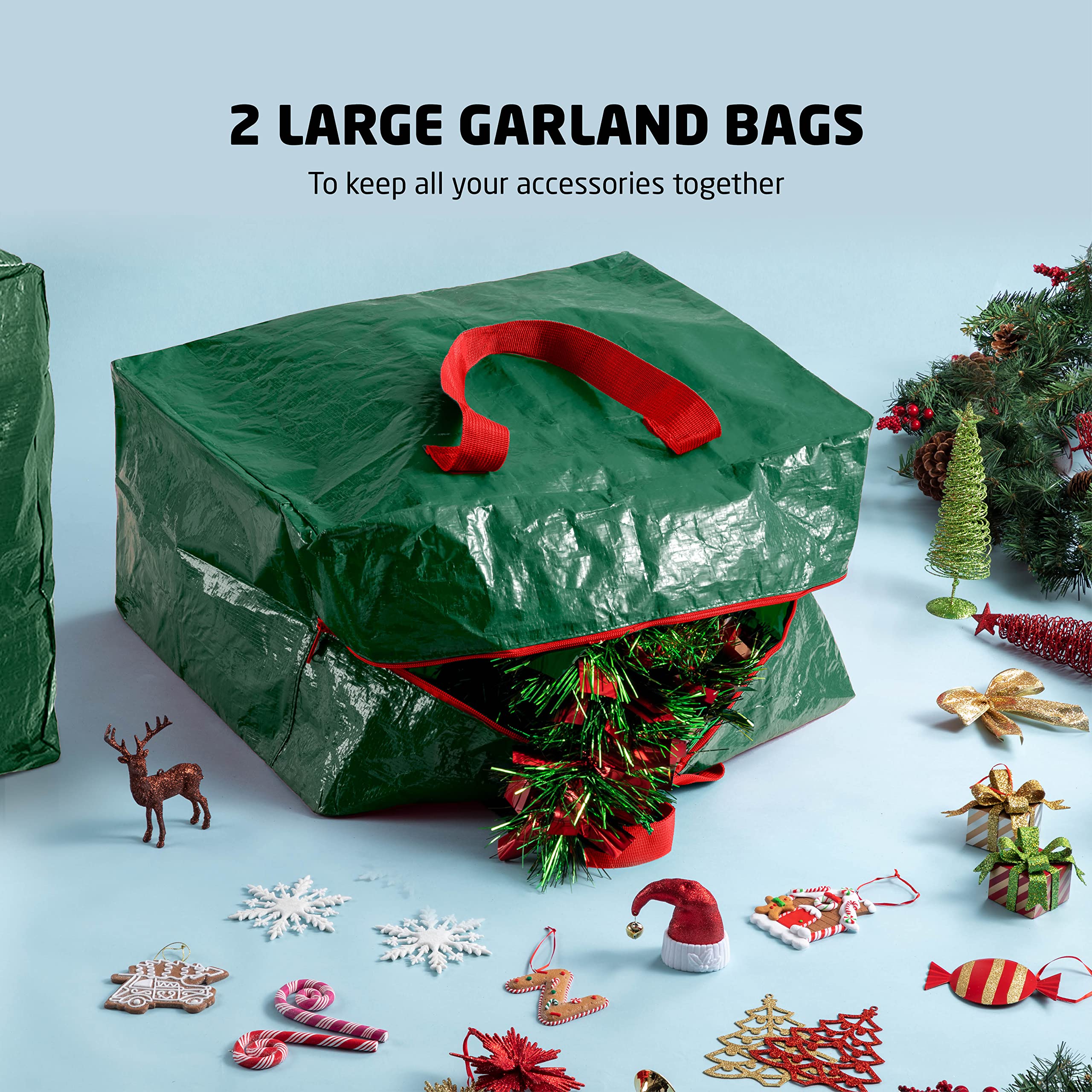 Zober 3-Pack Christmas Artificial Tree Storage Bag and Two Garland Bags ...