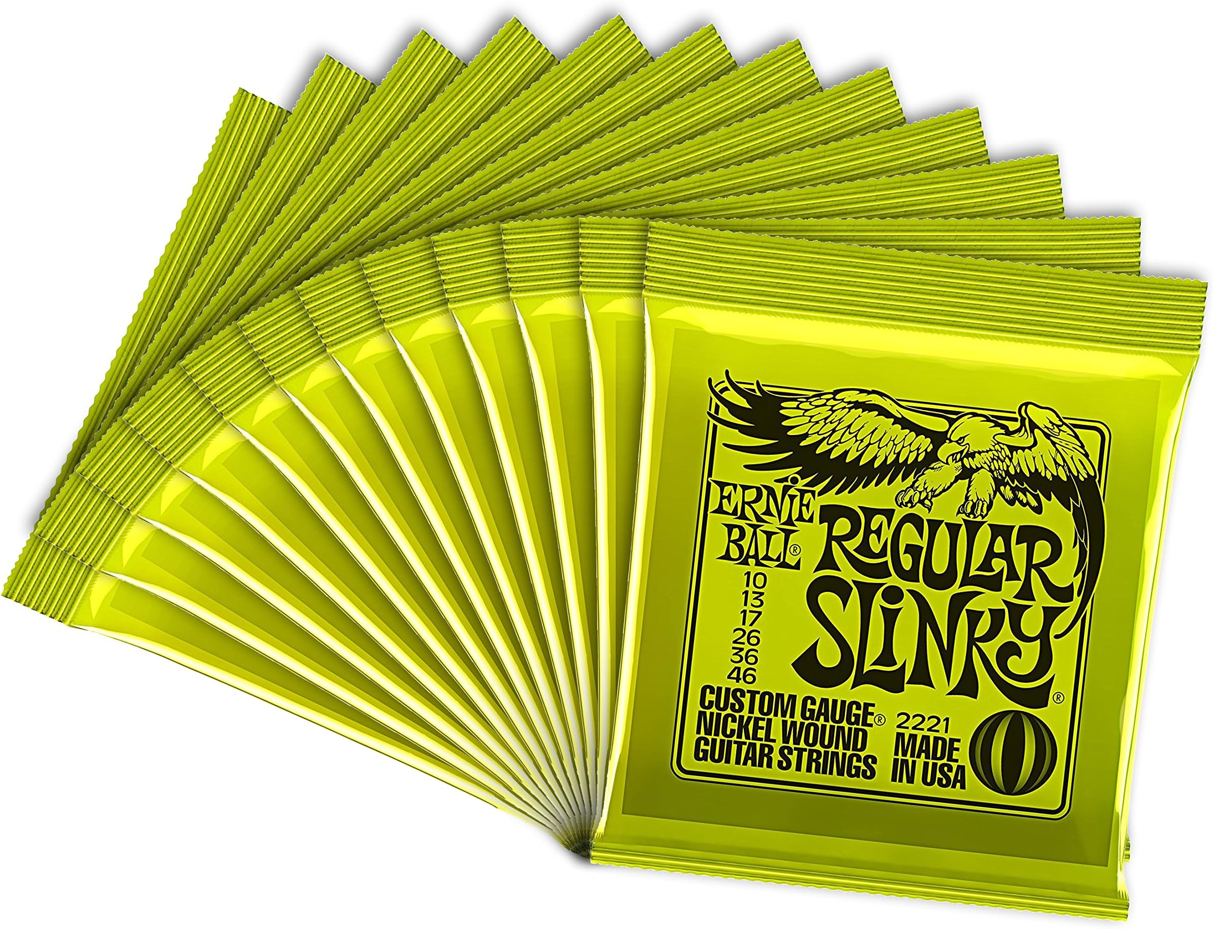 Ernie Ball 2221-12 Regular Slinky Electric Guitar Strings (Box of 12 ...