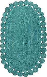 CASAVANI - Oval Rug 2x3 Area Rug Kilim Rug Turquoise Braided Jute Rug ...