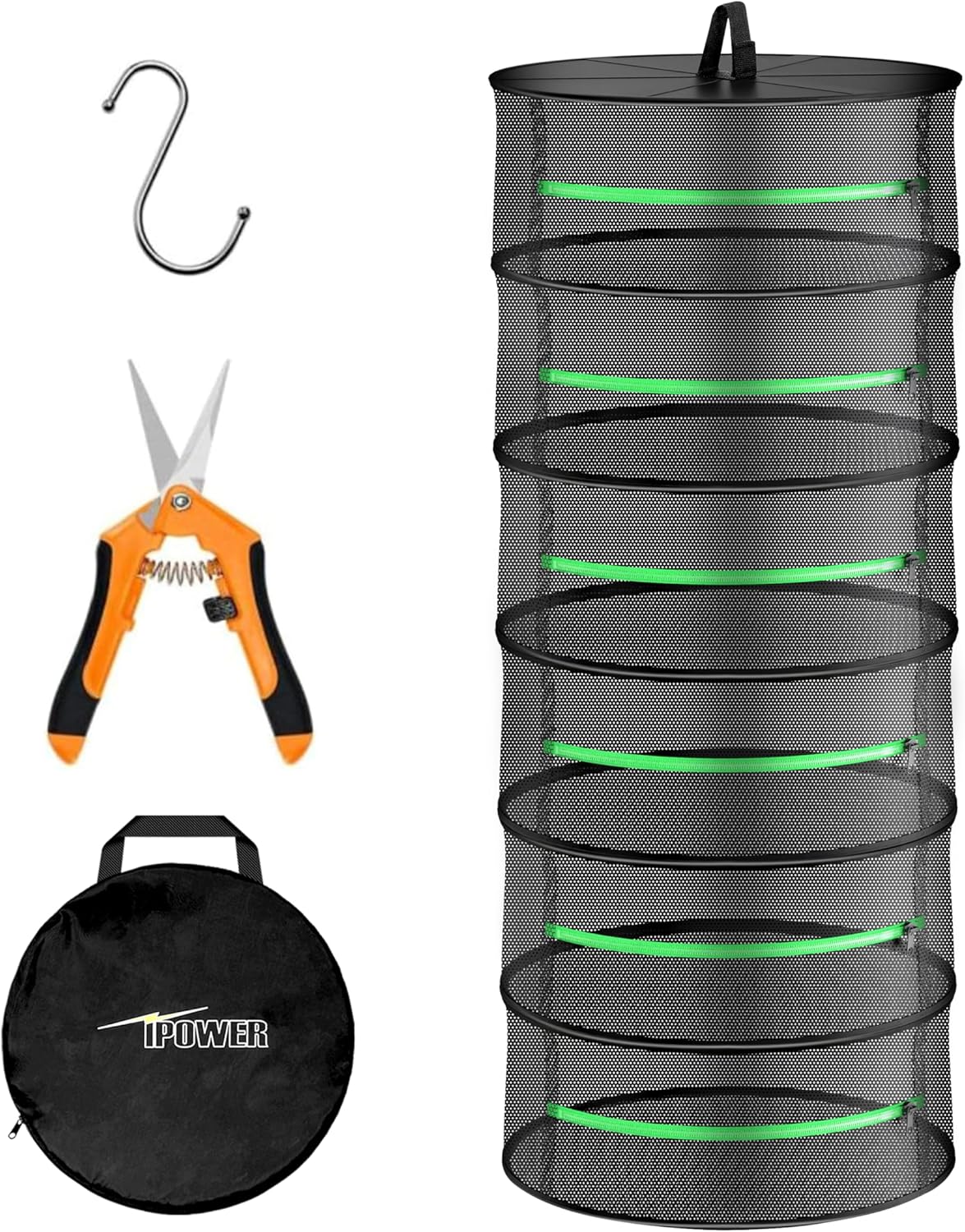 Amazon.com: iPower Herb Drying Rack 6-Layer Zippered Mesh Hanging ...