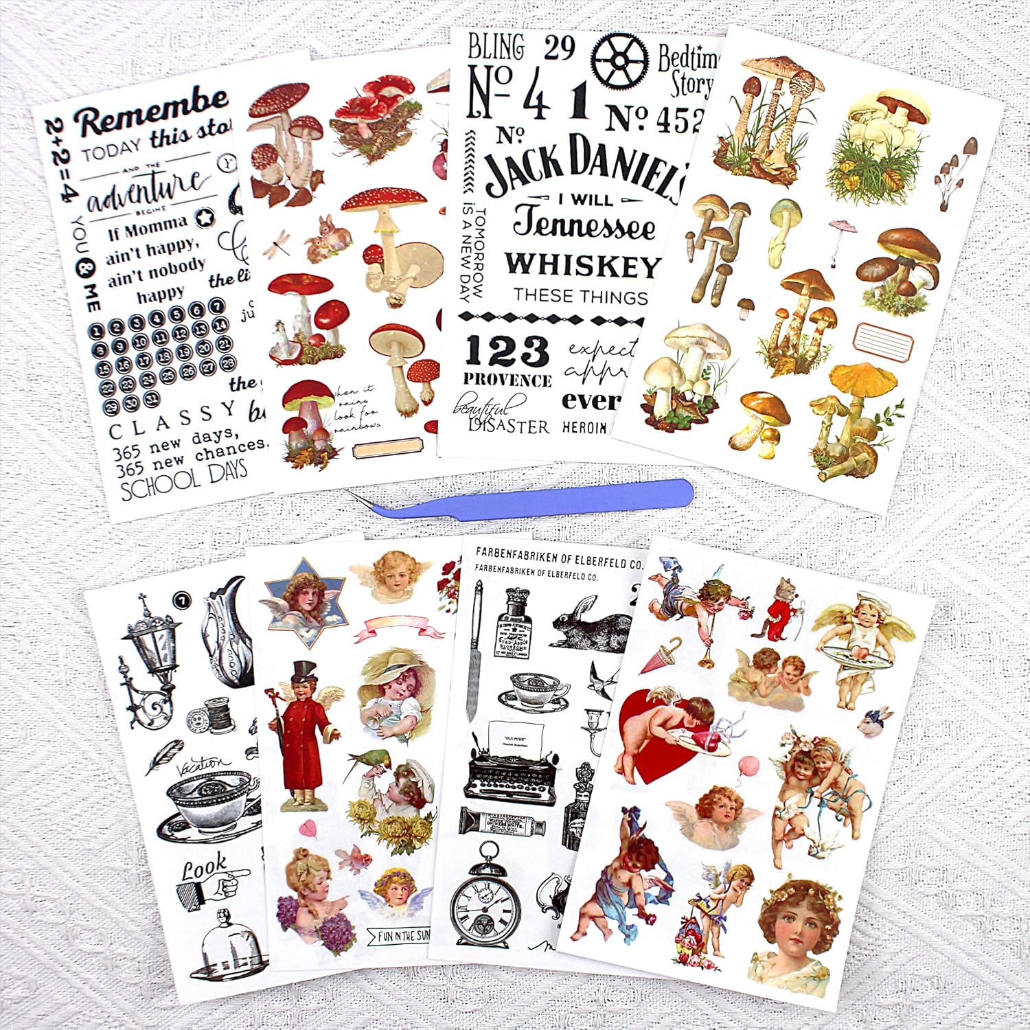 Amazon.com: Vintage Rub On Transfers Stickers for Crafts,Diuhofart 8 ...