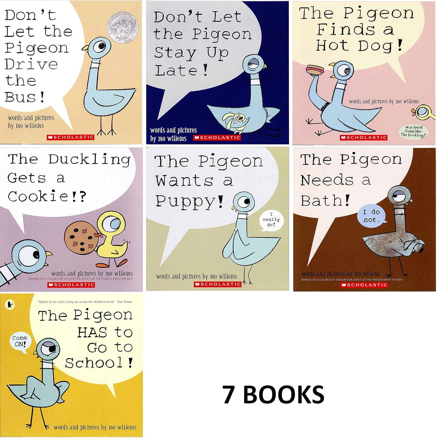 Pigeon Series 7 Book Set : Don't Let the Pigeon Drive the Bus / Stay up ...