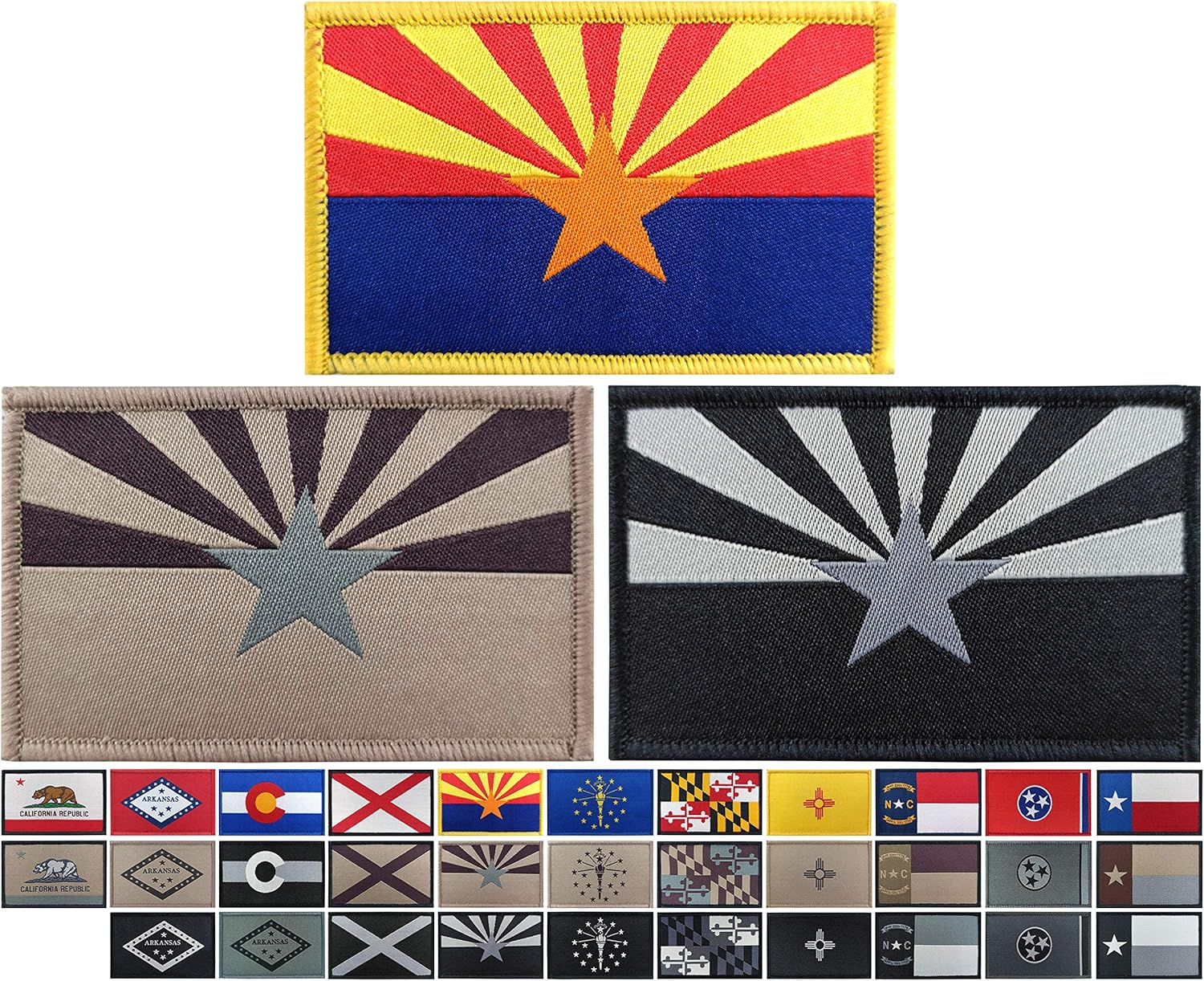 Amazon.com: JBCD 3 Pack Arizona Flag Patch States Flags Tactical Patch ...